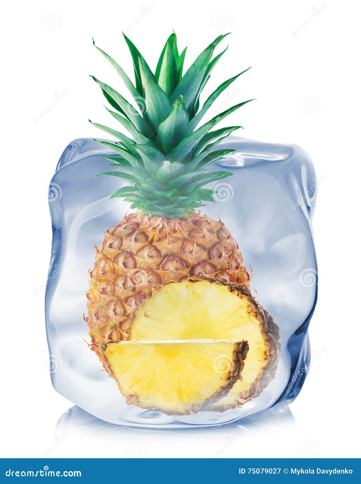 Ice Cube. Close-up Of Melting Ice Cubes With Pink And Purple ...