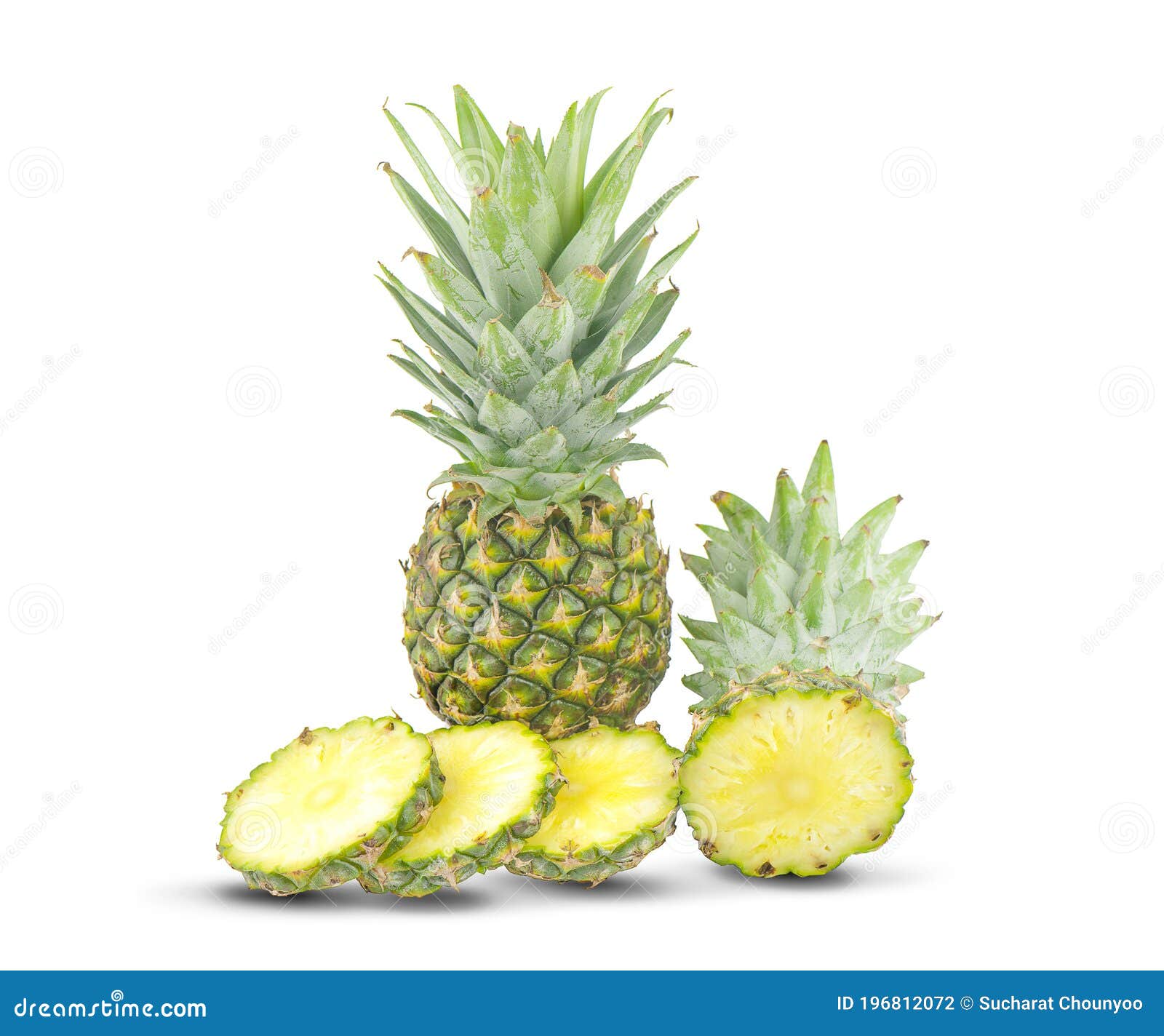 Pineapple Slices an Isolated on White Background Stock Photo - Image of ...