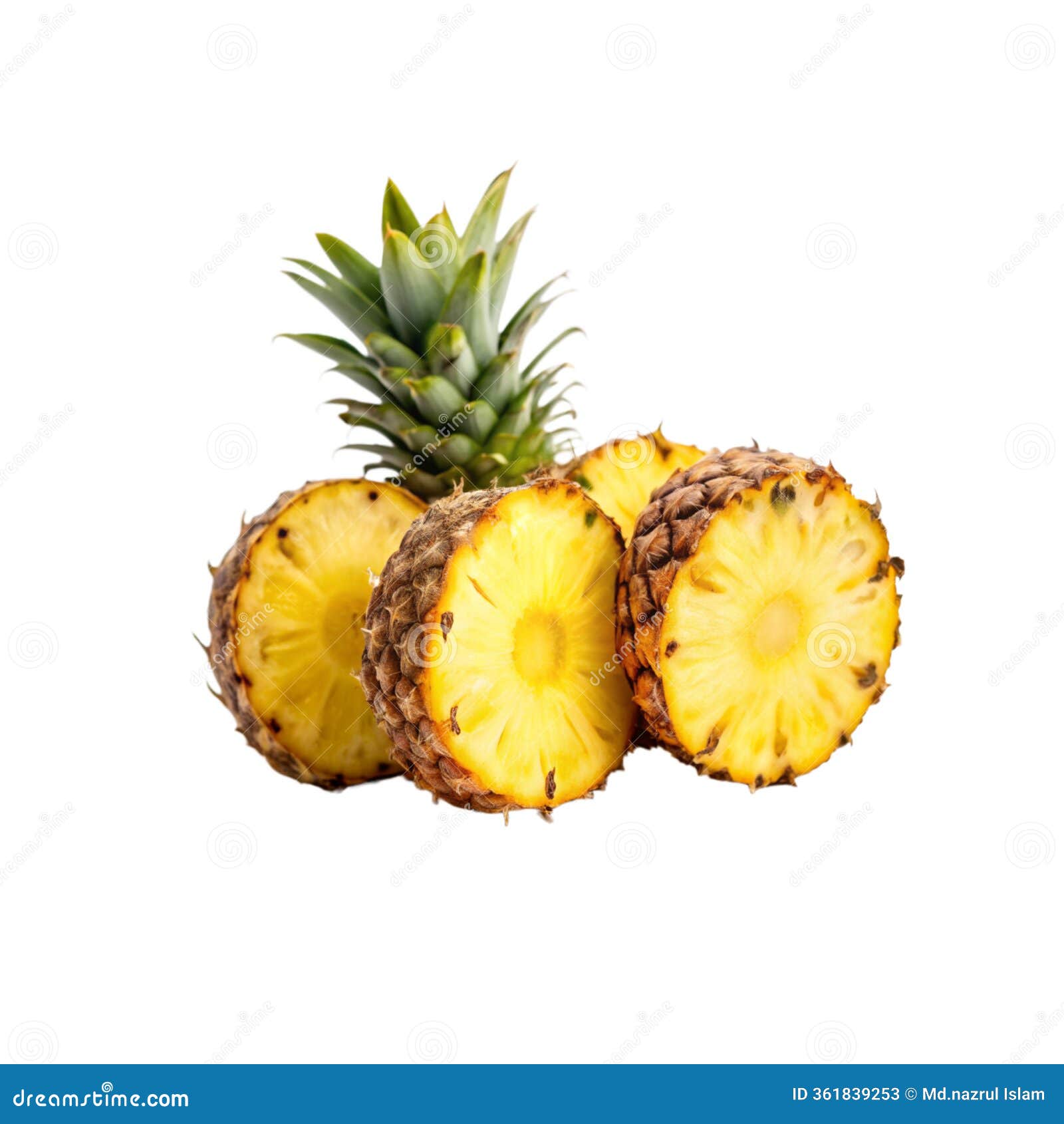Pineapple Slices on a Transparent Background Stock Illustration ...