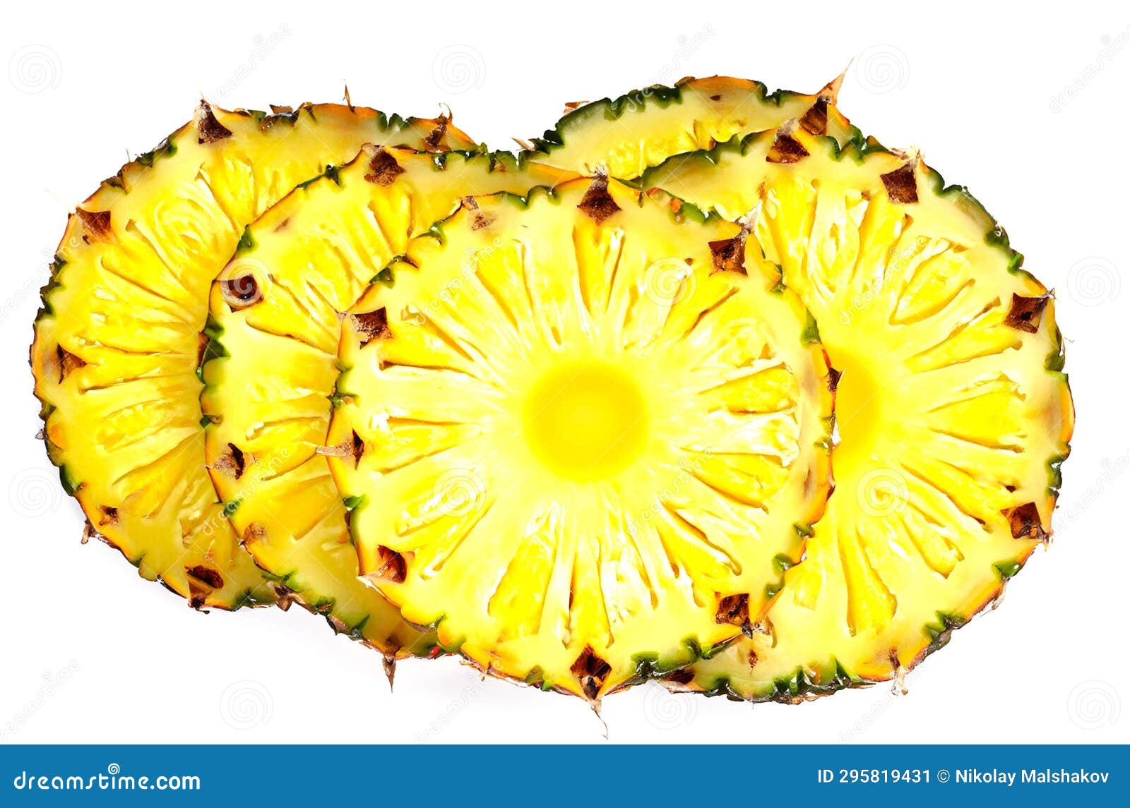 Pineapple Slices on a White Background. Stock Illustration ...
