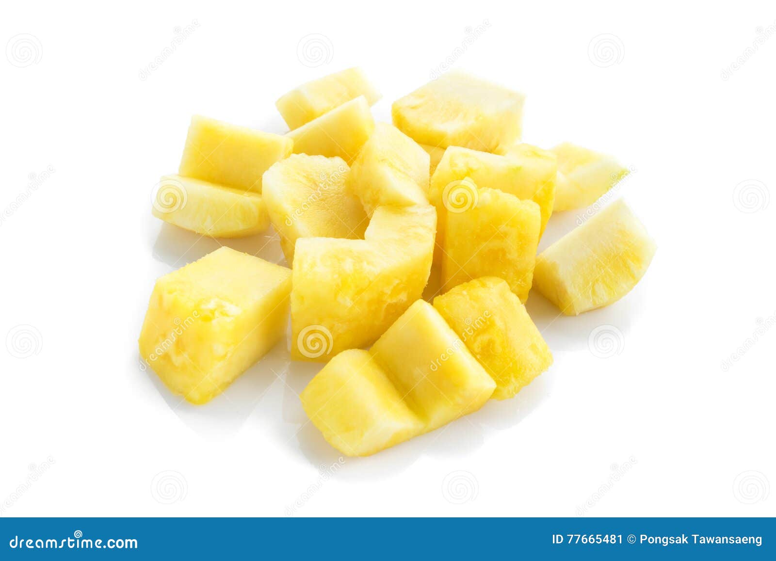 Pineapple Slices on White Background, Fruit for Healthy Stock Image ...