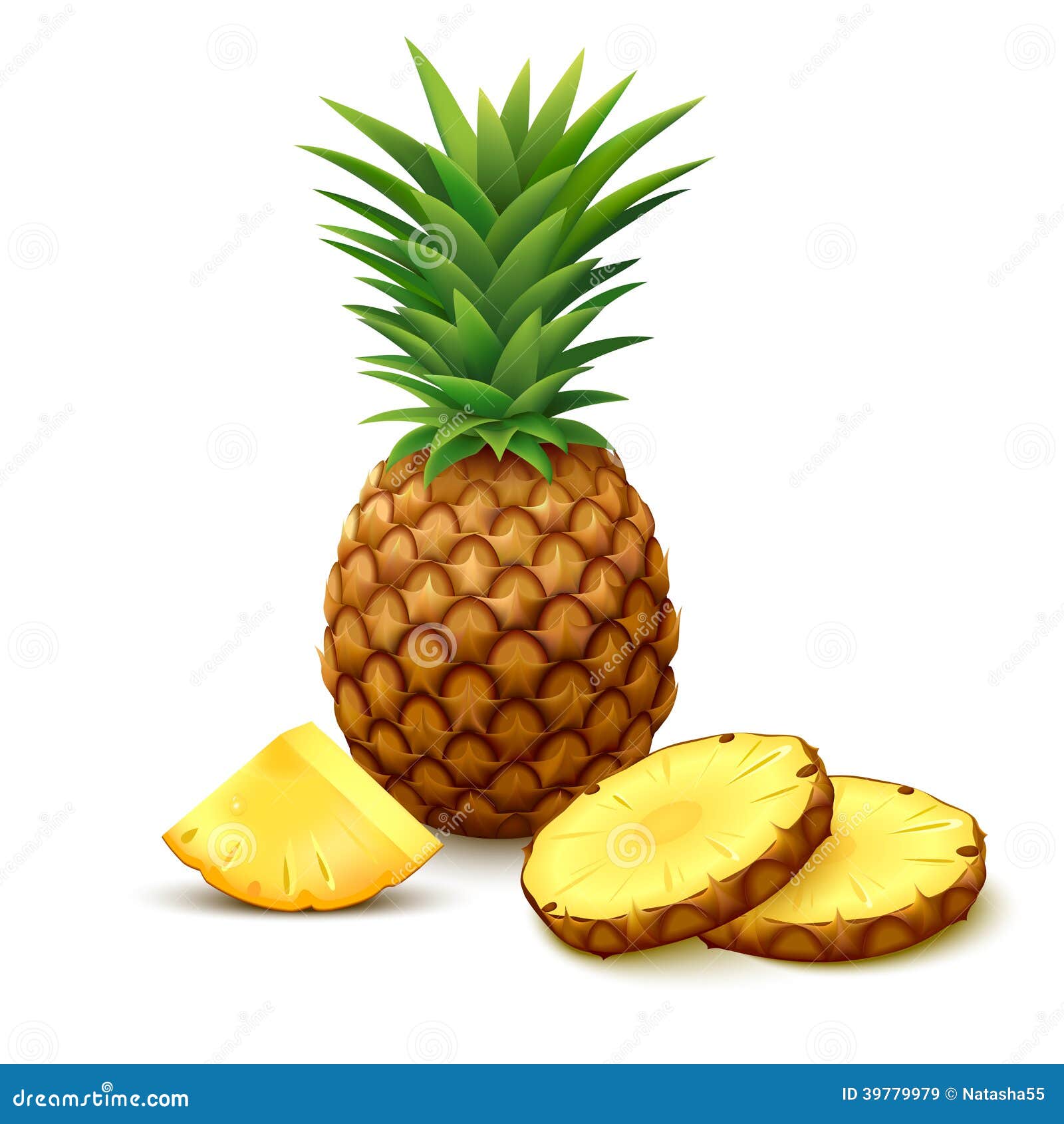 Pineapple with slices stock vector. Illustration of organic - 39779979