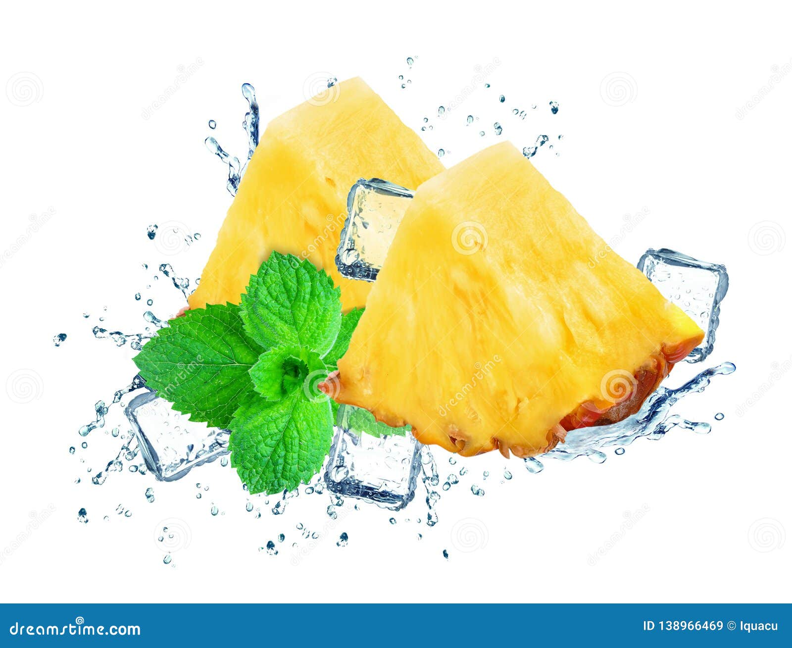 Pineapple ice splash stock image. Image of pool, amazing - 138966469