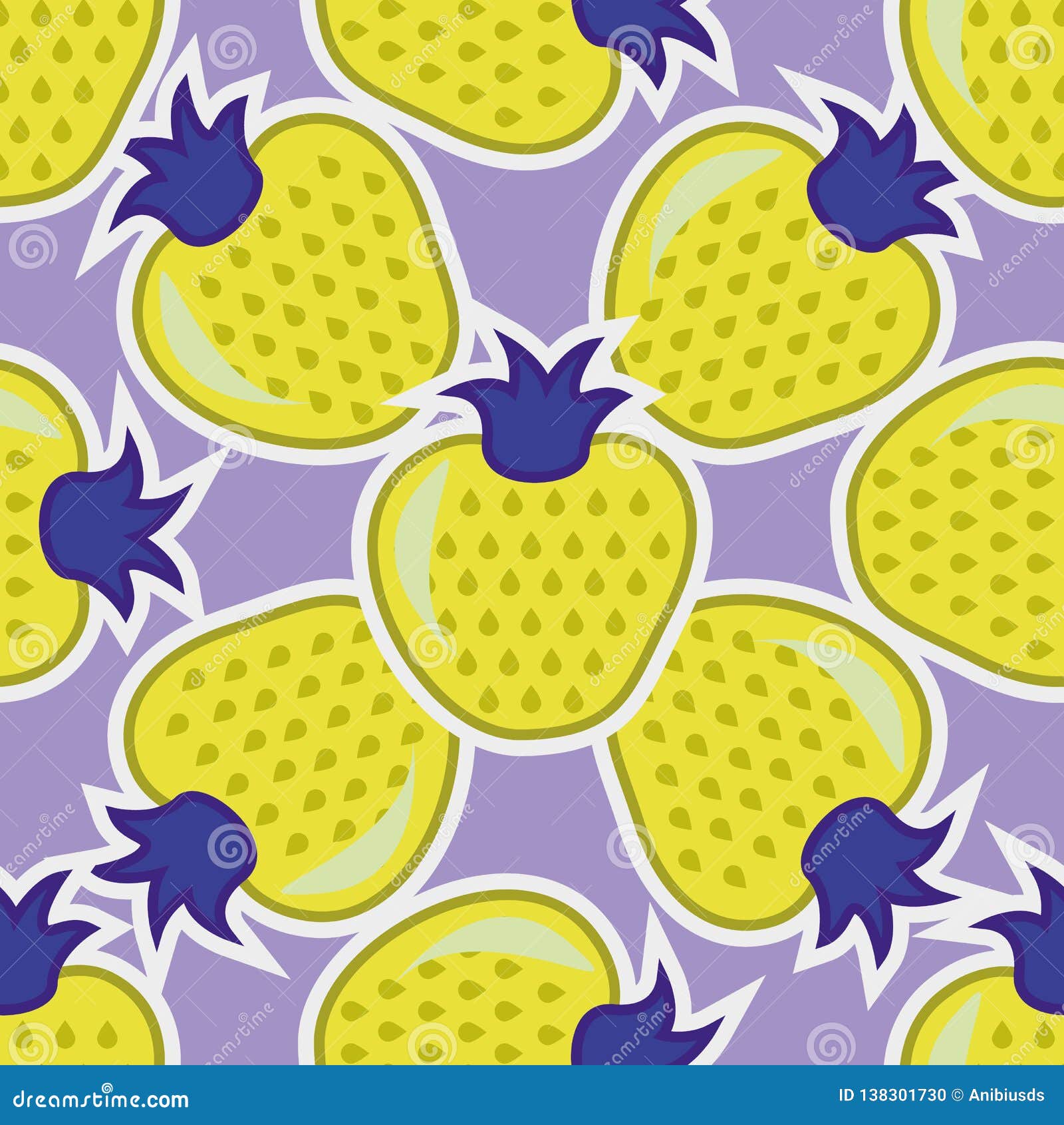 Pineapple Strawberry Berry Mix Pattern. Stock Vector - Illustration of ...