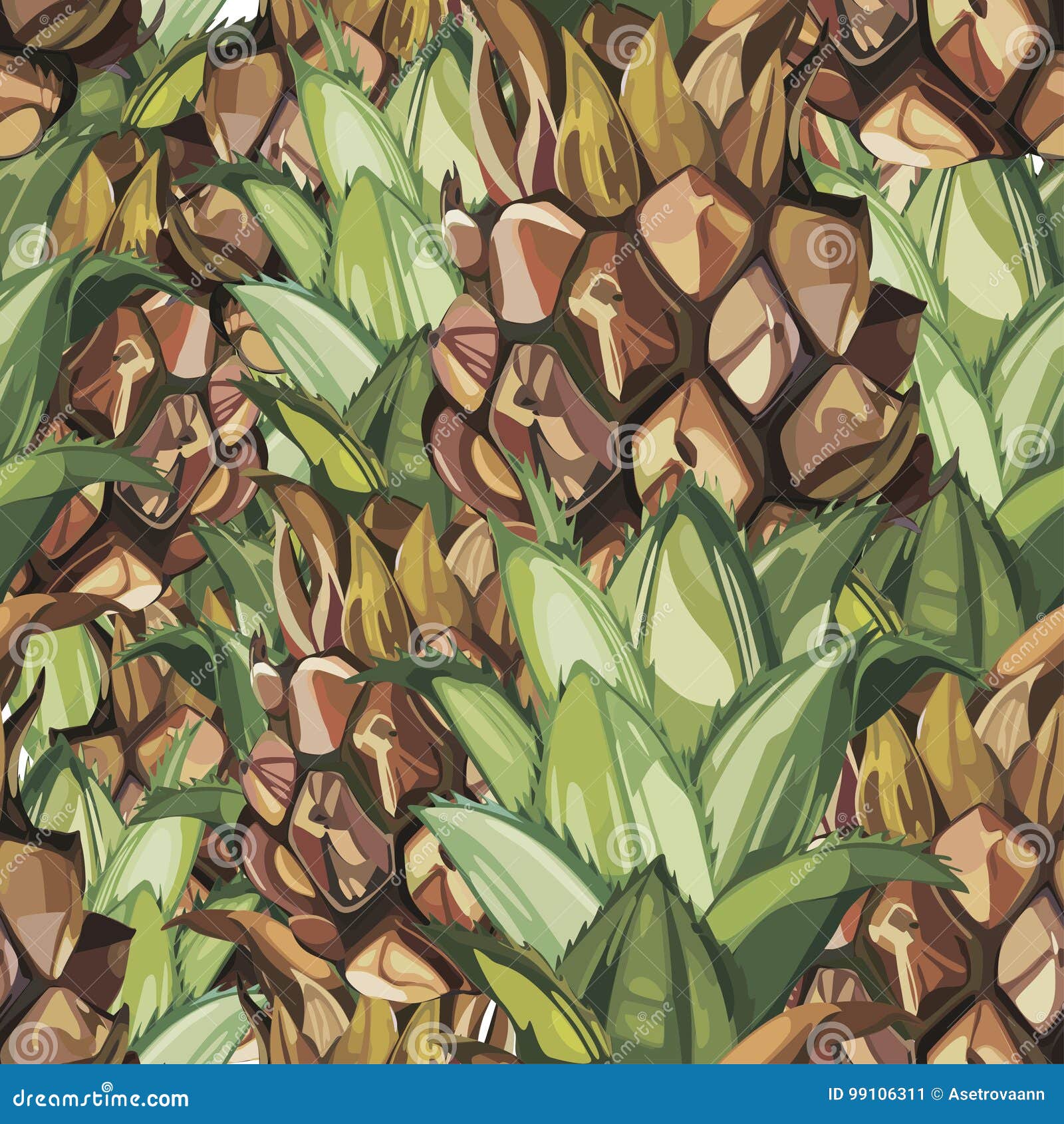 Pineapple Texture Seamless Pattern Background Vector Tropical ...