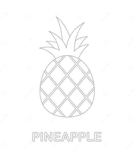 Pineapple Tracing Worksheet for Kids Stock Vector - Illustration of ...