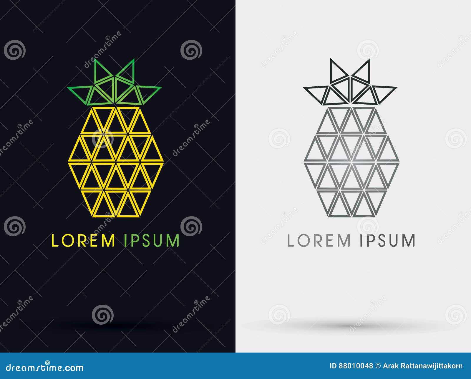 Pineapple Triangle Abstract Logo Stock Vector - Illustration of ...