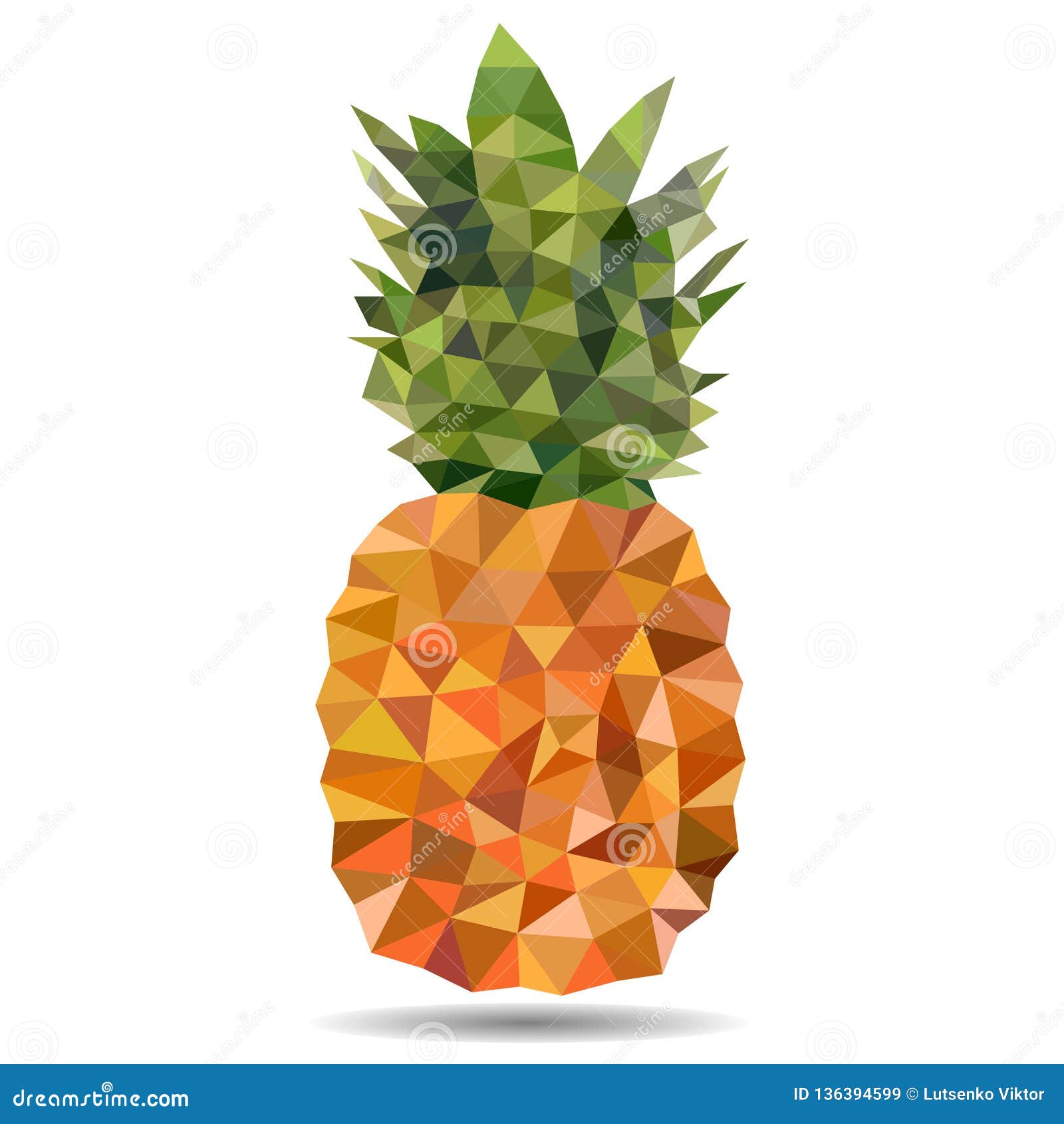 Pineapple. Fun Triangulation Design Stock Illustration - Illustration ...