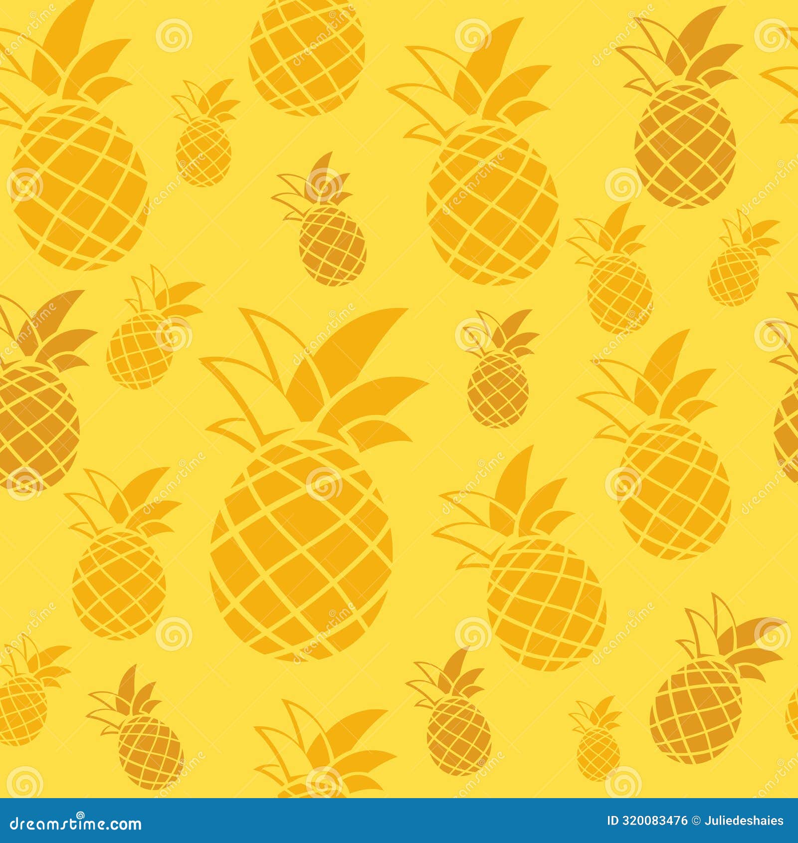 Pineapple Tropical Fruit Seamless Pattern Illustration Repeat Stock Illustration - Illustration ...
