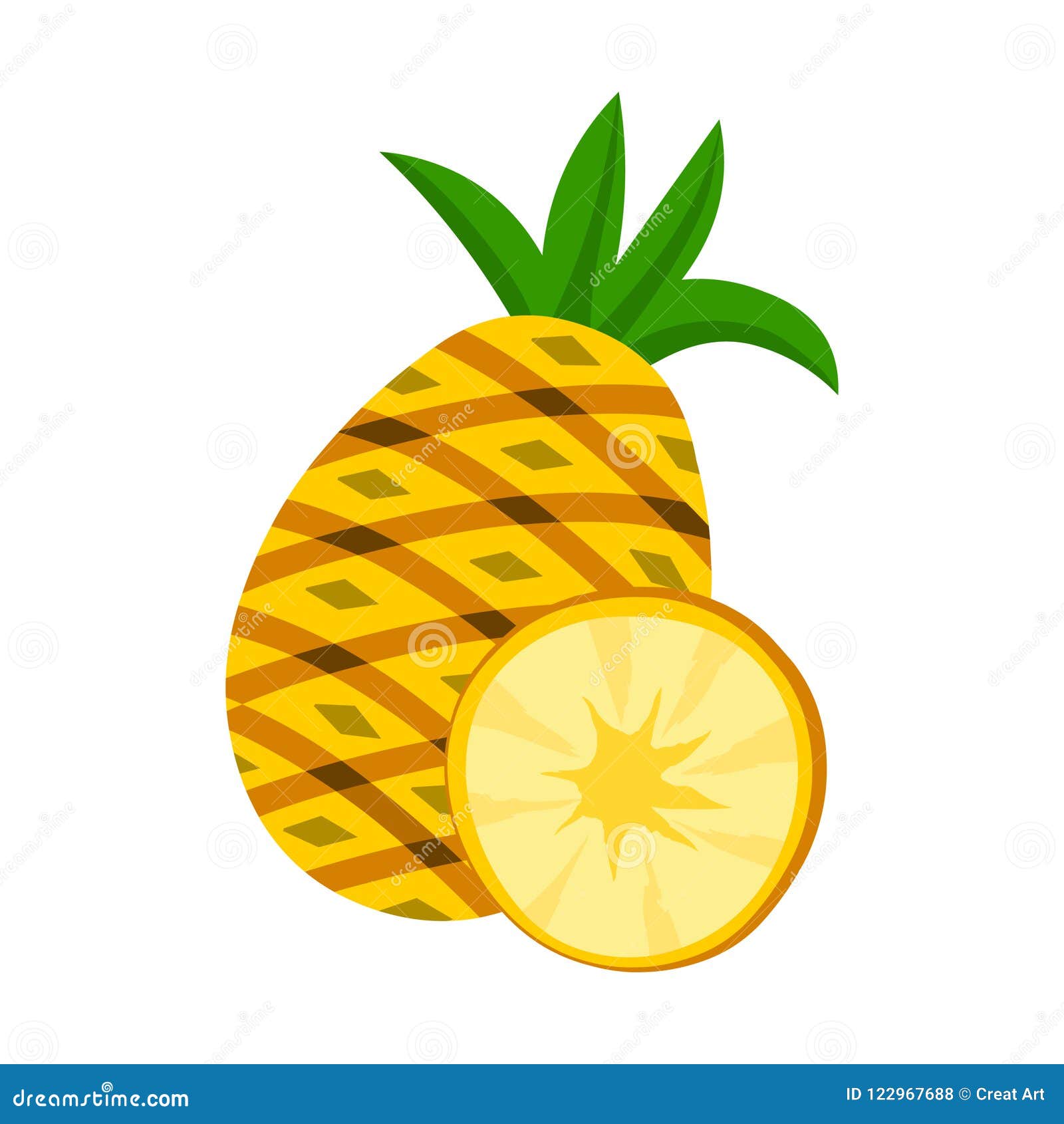 Pineapple Vector.Fresh Pineapple Illustration Stock Vector ...
