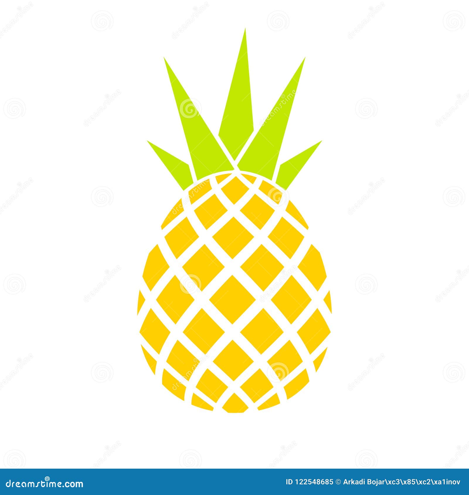 Pineapple vector icon stock vector. Illustration of delicious - 122548685