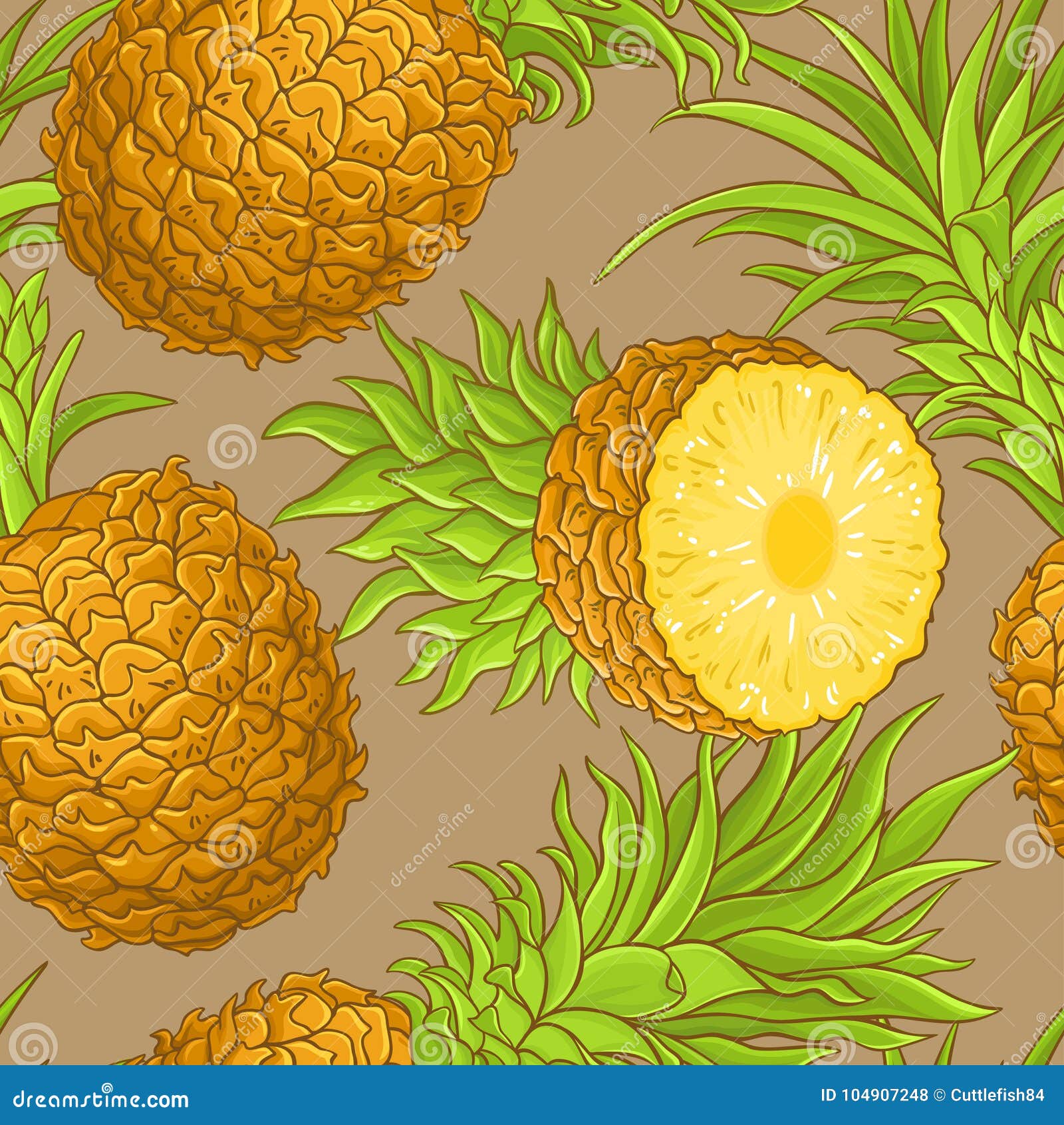 Pineapple vector pattern stock vector. Illustration of food - 104907248