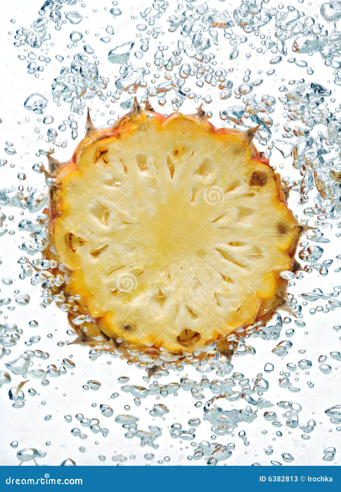 Pineapple in water stock image. Image of splashing, prickly - 6382813