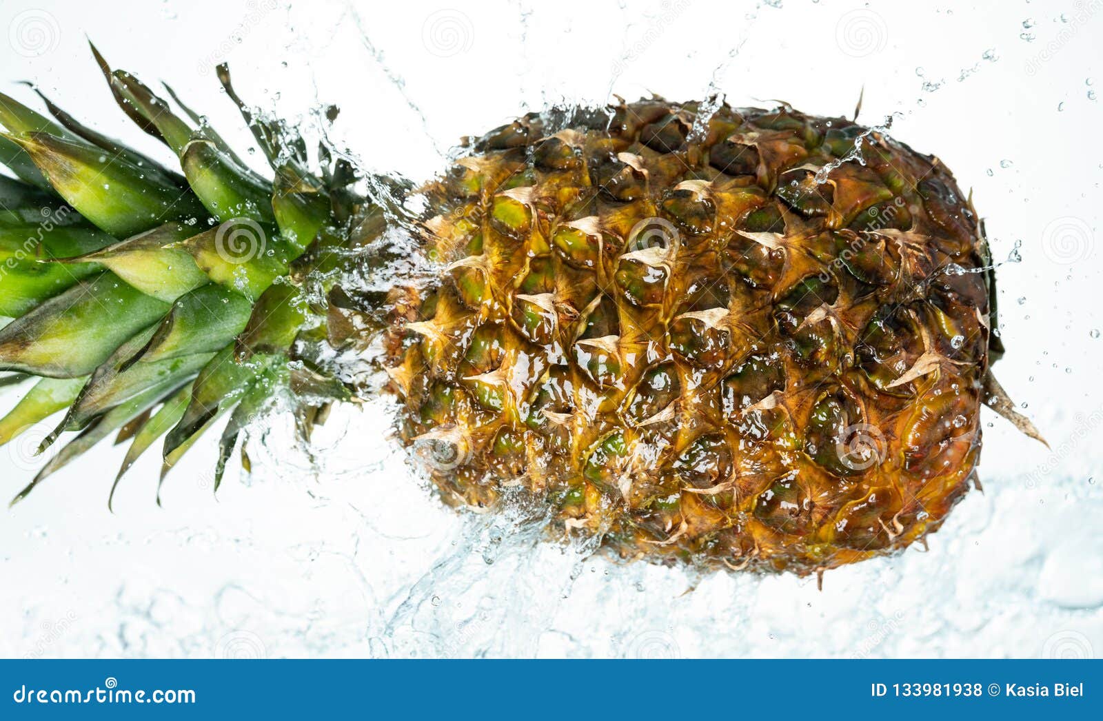 Pineapple Water Splash stock photo. Image of splatter - 133981938