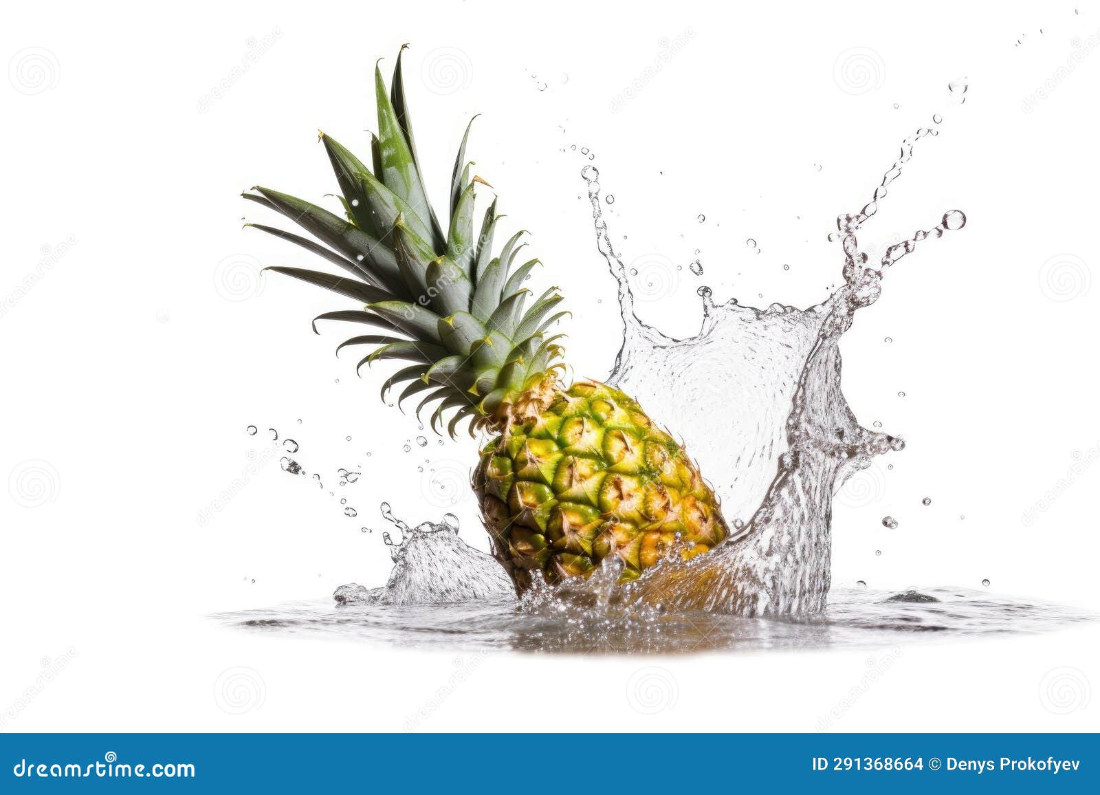 Pineapple in Water Splash on White Stock Photo - Image of nature, drop ...