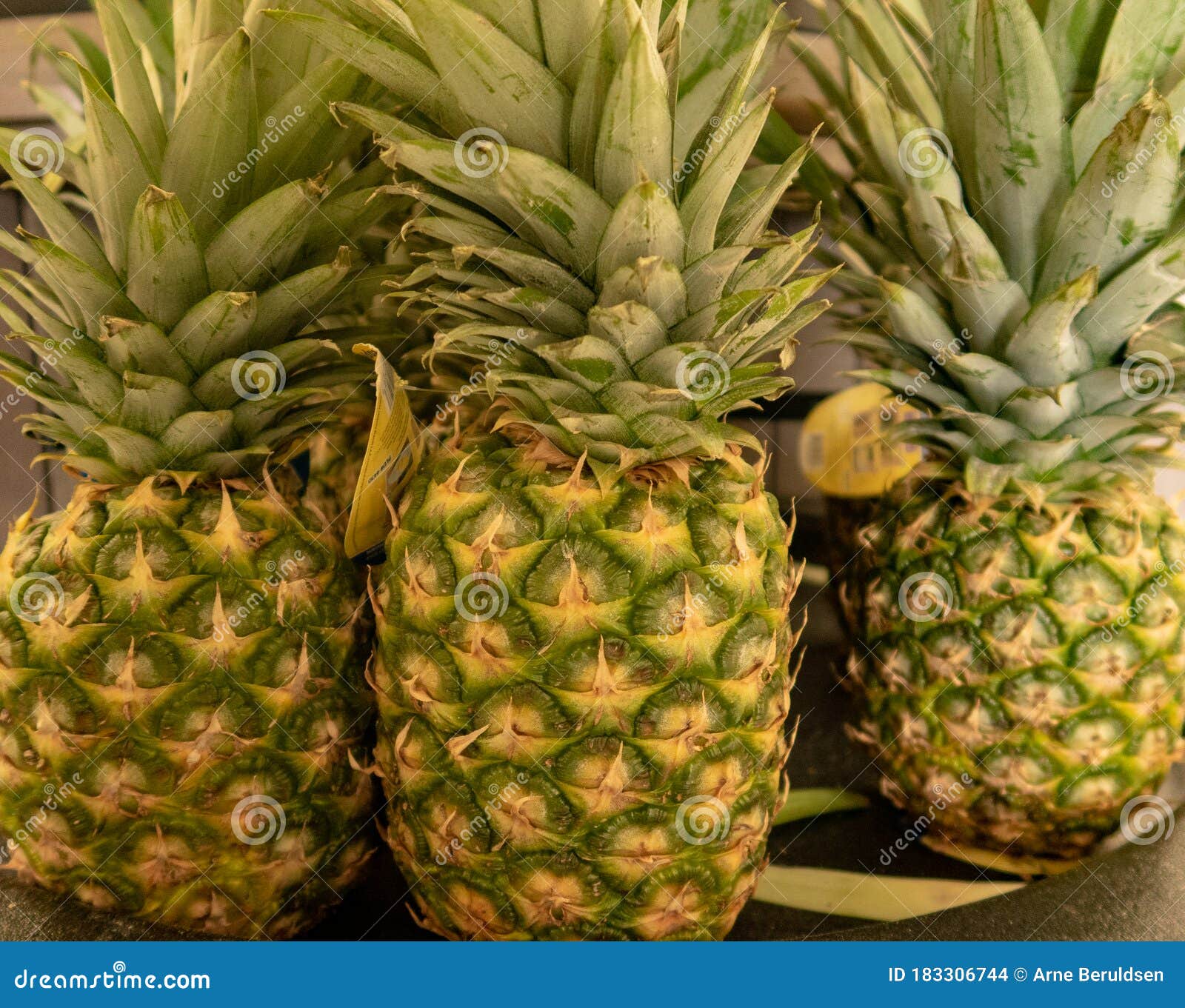 Pineapples at a Local Grocery Store Stock Photo - Image of store, fresh ...
