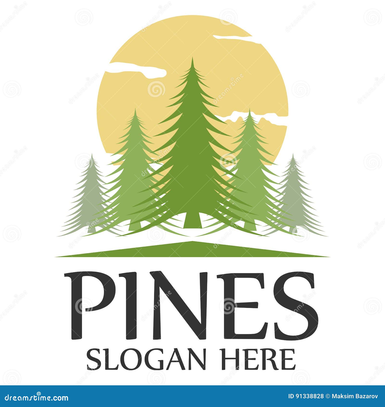 Pines template logo stock vector. Illustration of icon - 91338828