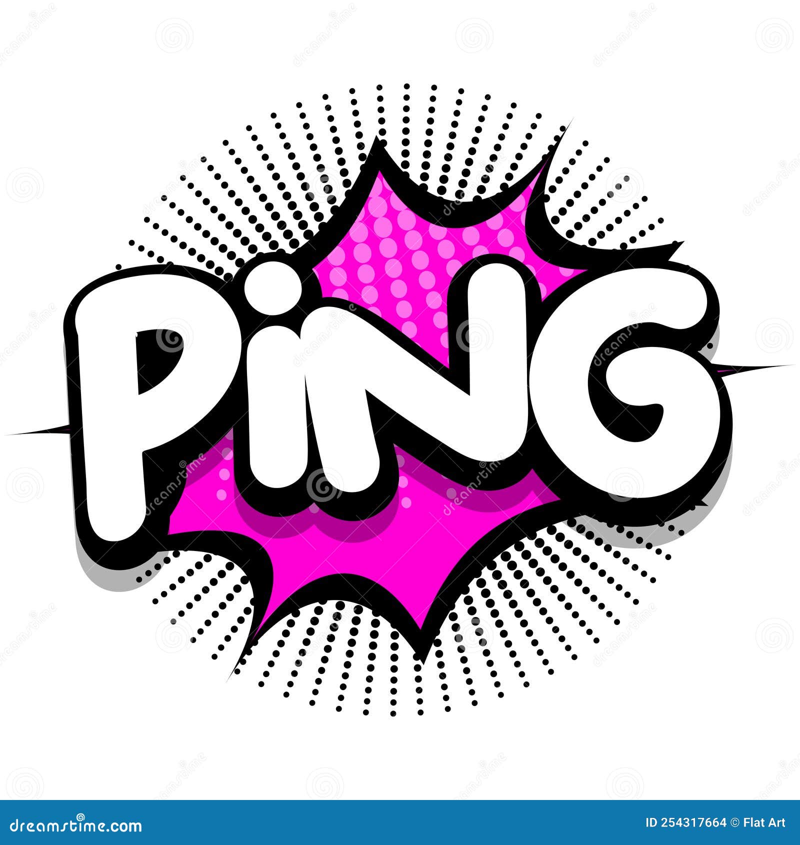 Ping Comic Book Explosion Bubble Vector Illustration Stock Vector ...