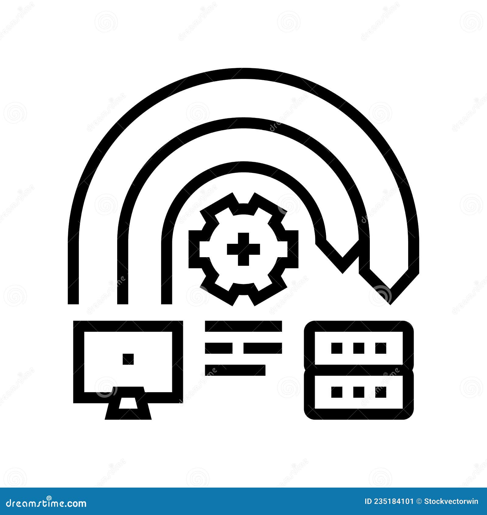 Ping of Death Attack Line Icon Vector Illustration Stock Vector ...