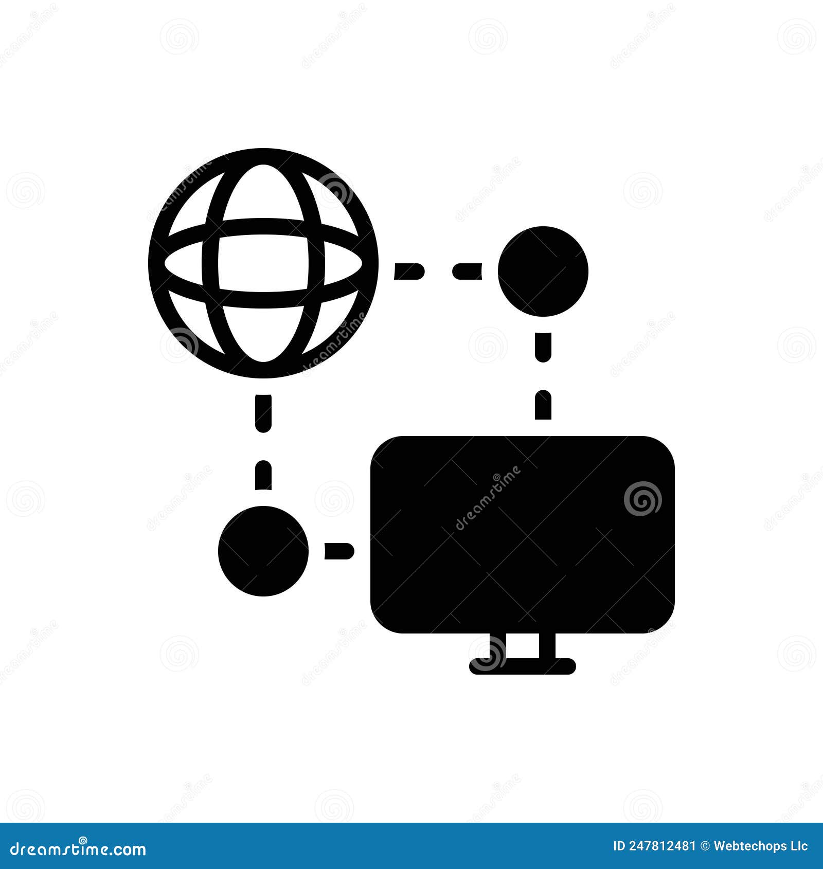 Black Solid Icon for Ping, Connection and Network Stock Vector ...