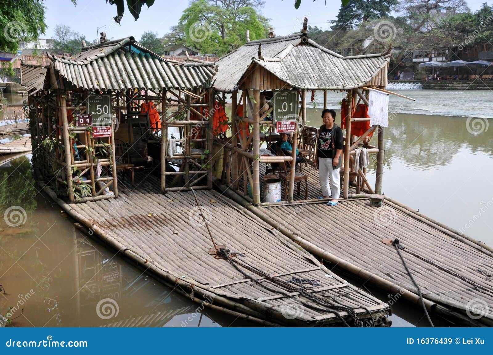 Ping Le, China: Bamboo Tourist Rafts Editorial Stock Image - Image of ...