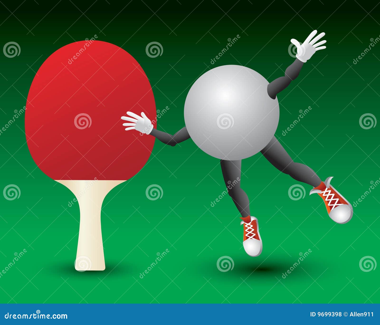 Ping Pong Ball Character and Paddle Stock Vector - Illustration of ...