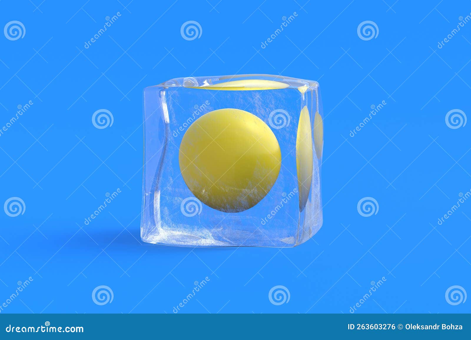 Ping pong ball in ice cube stock illustration. Illustration of cool ...