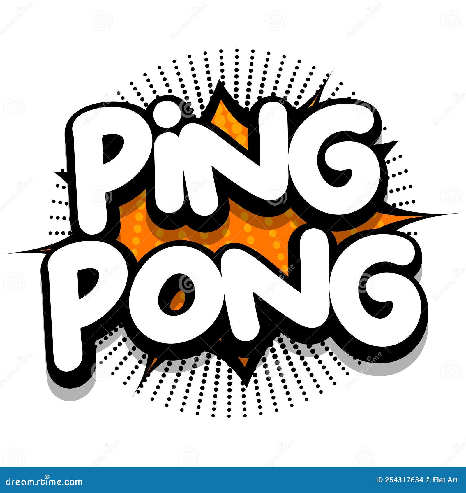 Ping Pong Comic Book Explosion Bubble Vector Illustration Stock Vector ...
