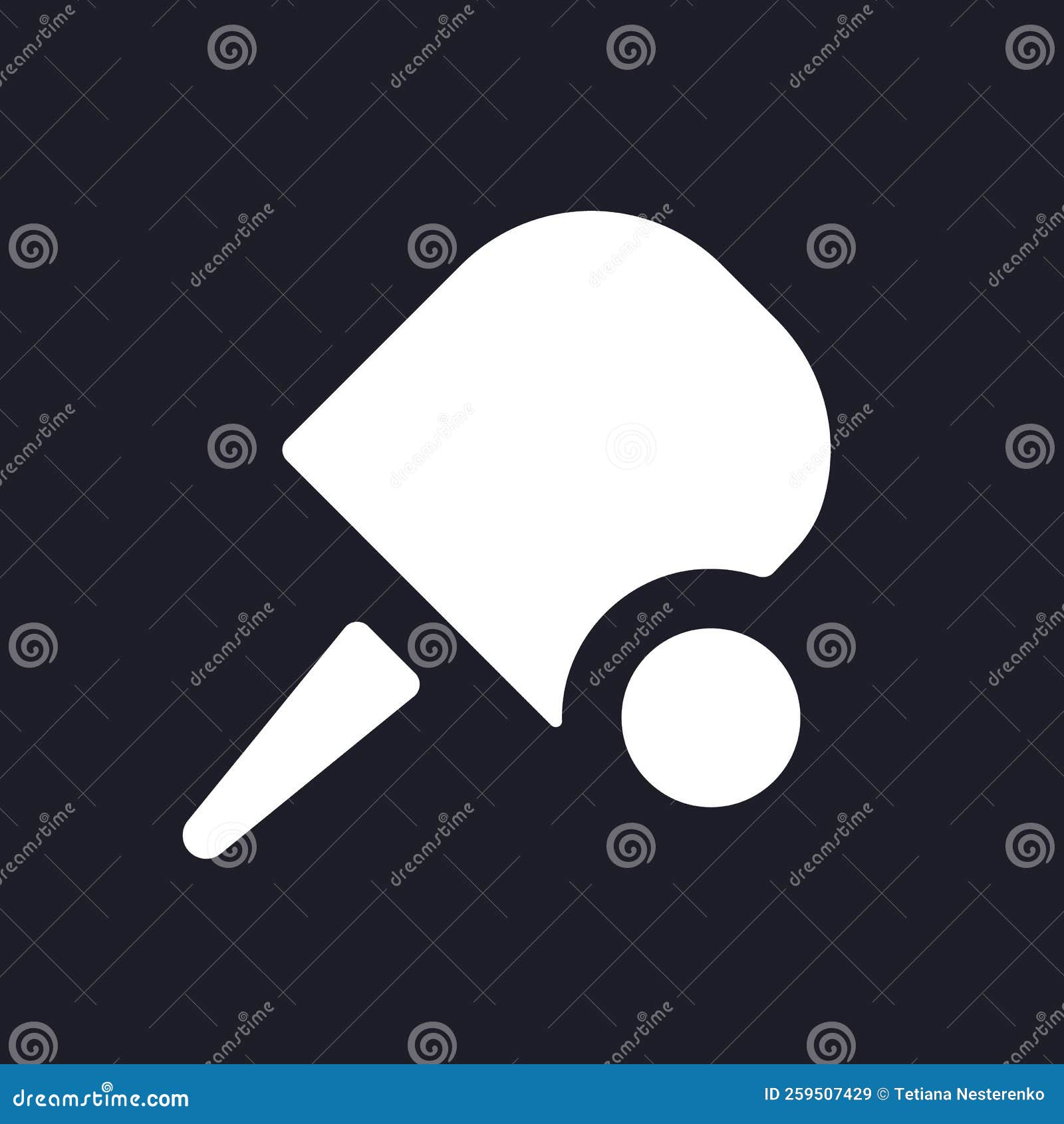 Ping Pong Dark Mode Glyph Ui Icon Stock Vector - Illustration of game ...