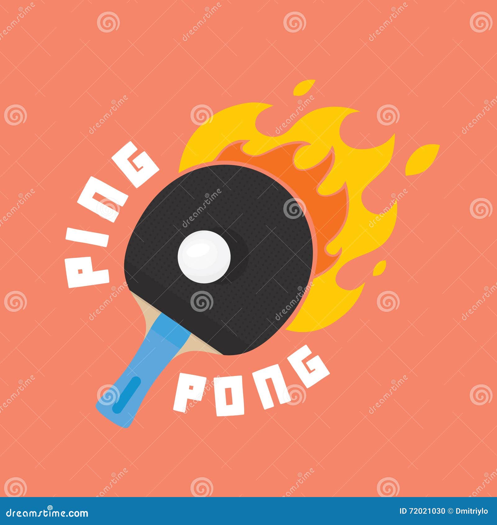 Ping-pong is on Fire Vector Illustration Stock Vector - Illustration of ...