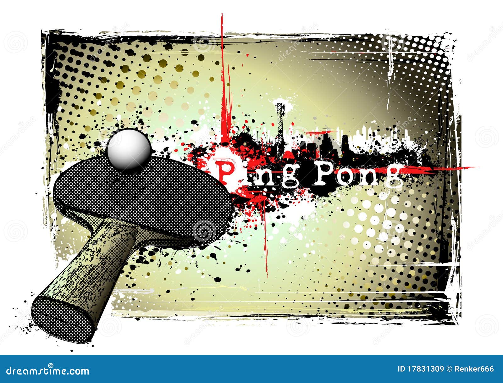 Ping Pong Poster Background Cartoon Vector | CartoonDealer.com #15570843