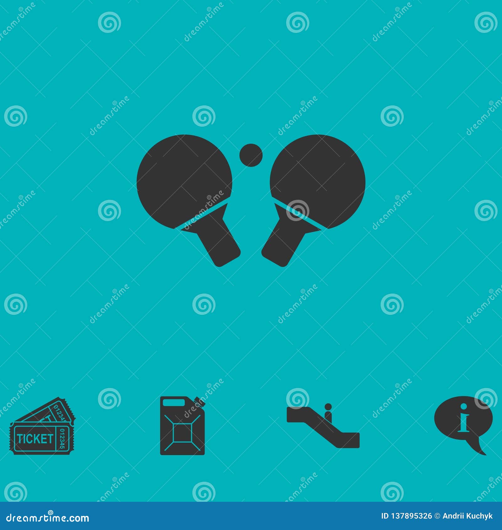 Ping pong icon flat stock vector. Illustration of location - 137895326
