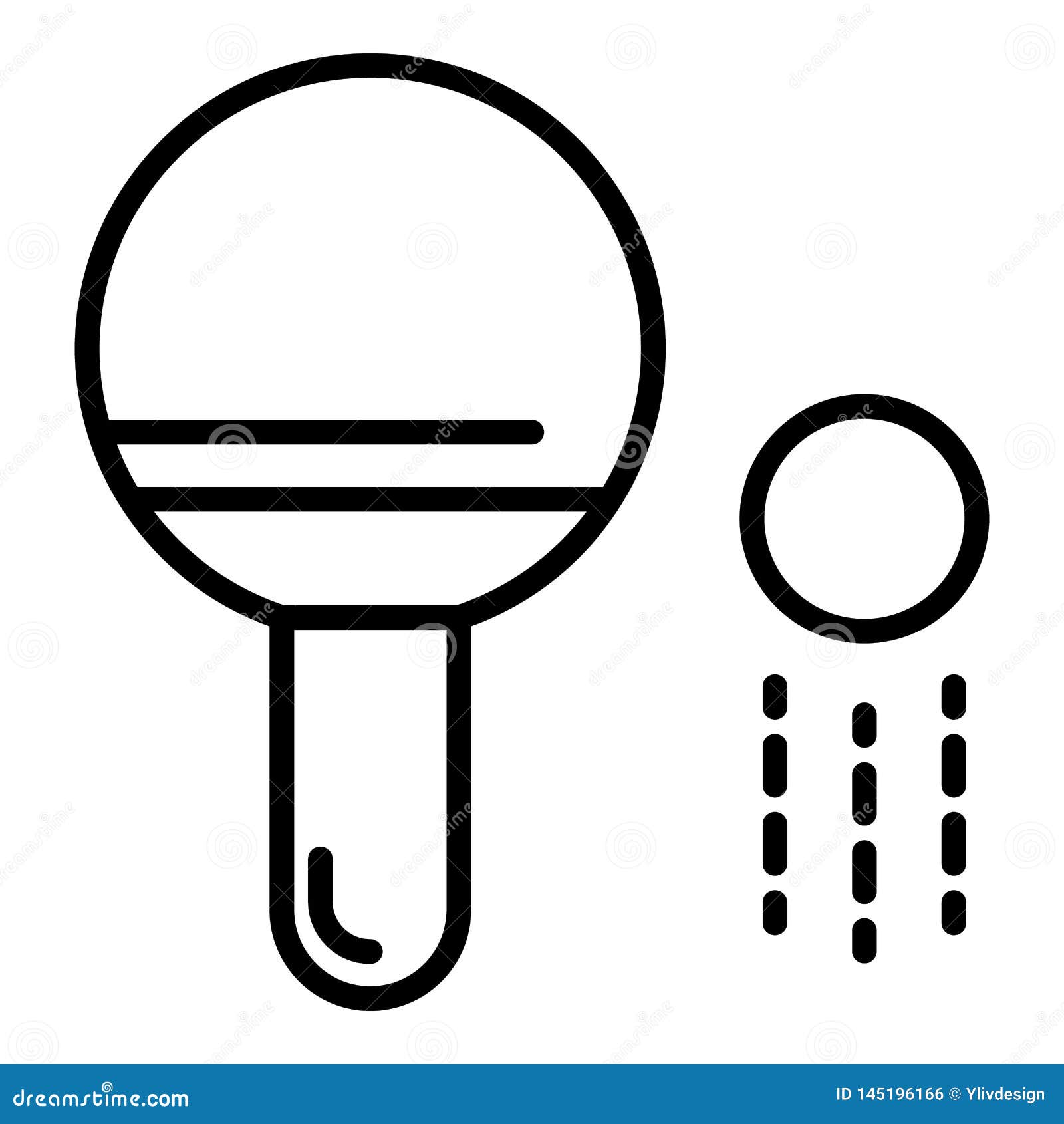 Ping Pong Paddle and Ball Icon, Outline Style Stock Vector ...