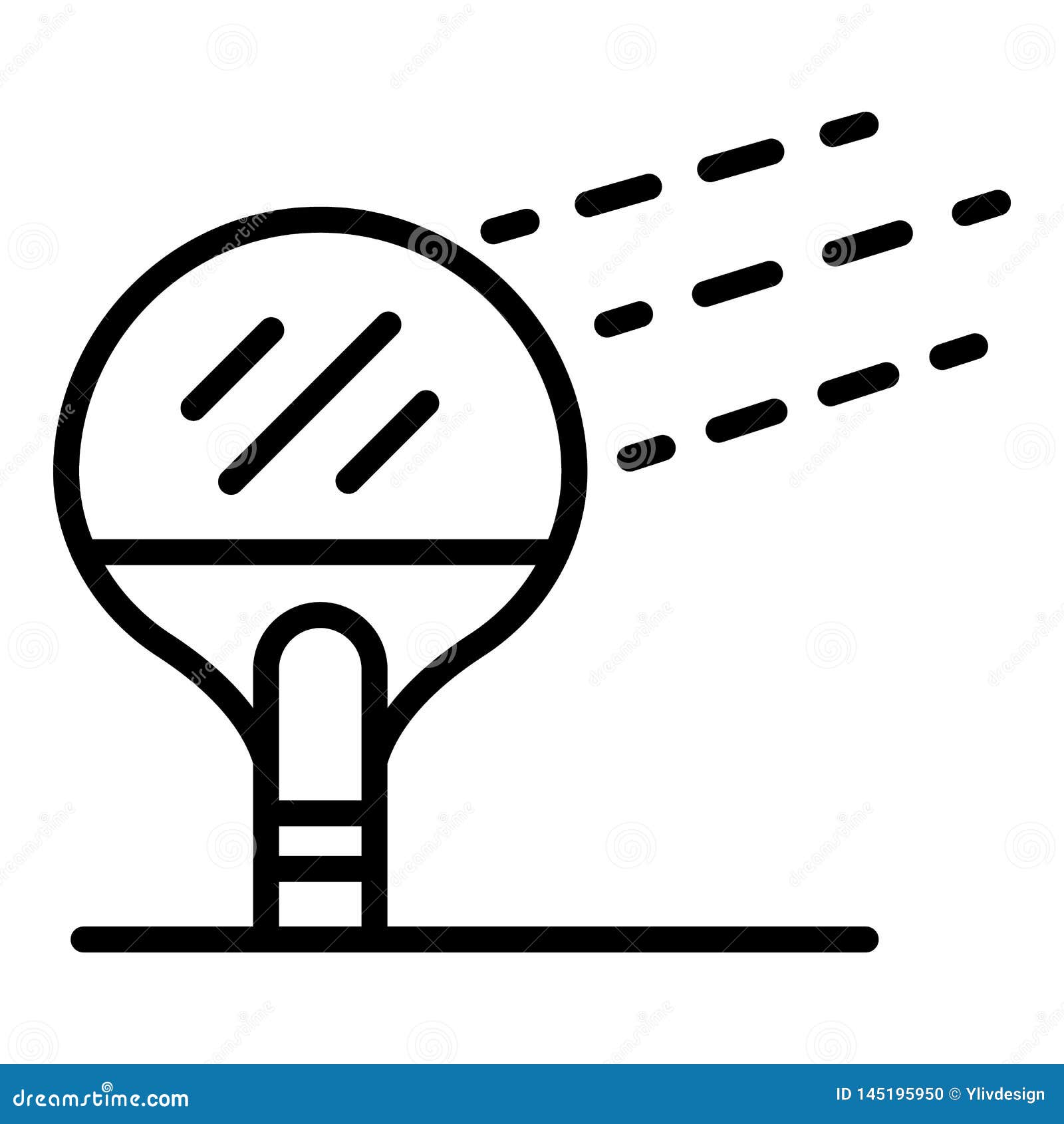 Ping Pong Paddle Icon, Outline Style Stock Vector - Illustration of ...