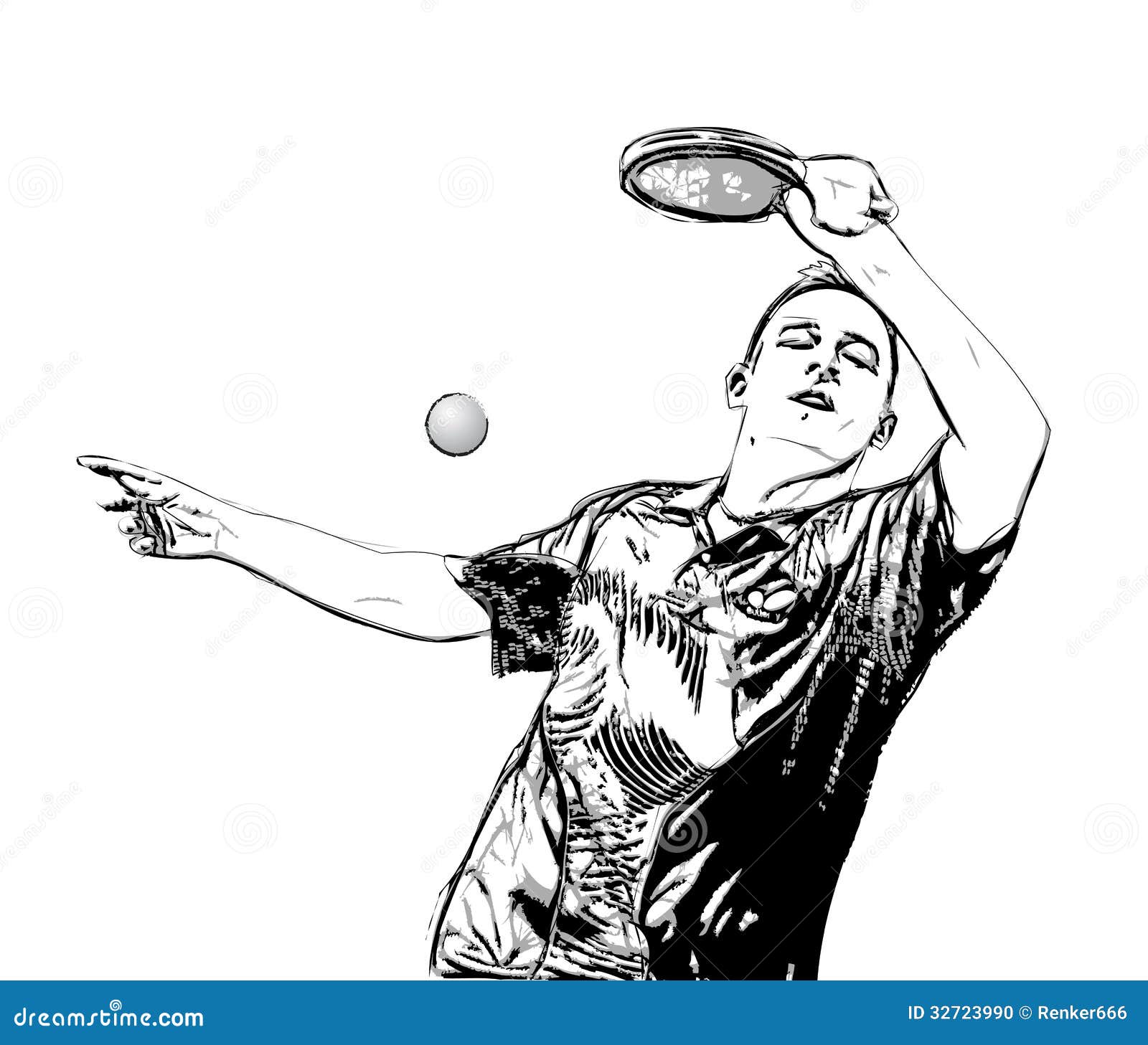 Ping Pong Player Illustration Stock Photo - Image: 32723990