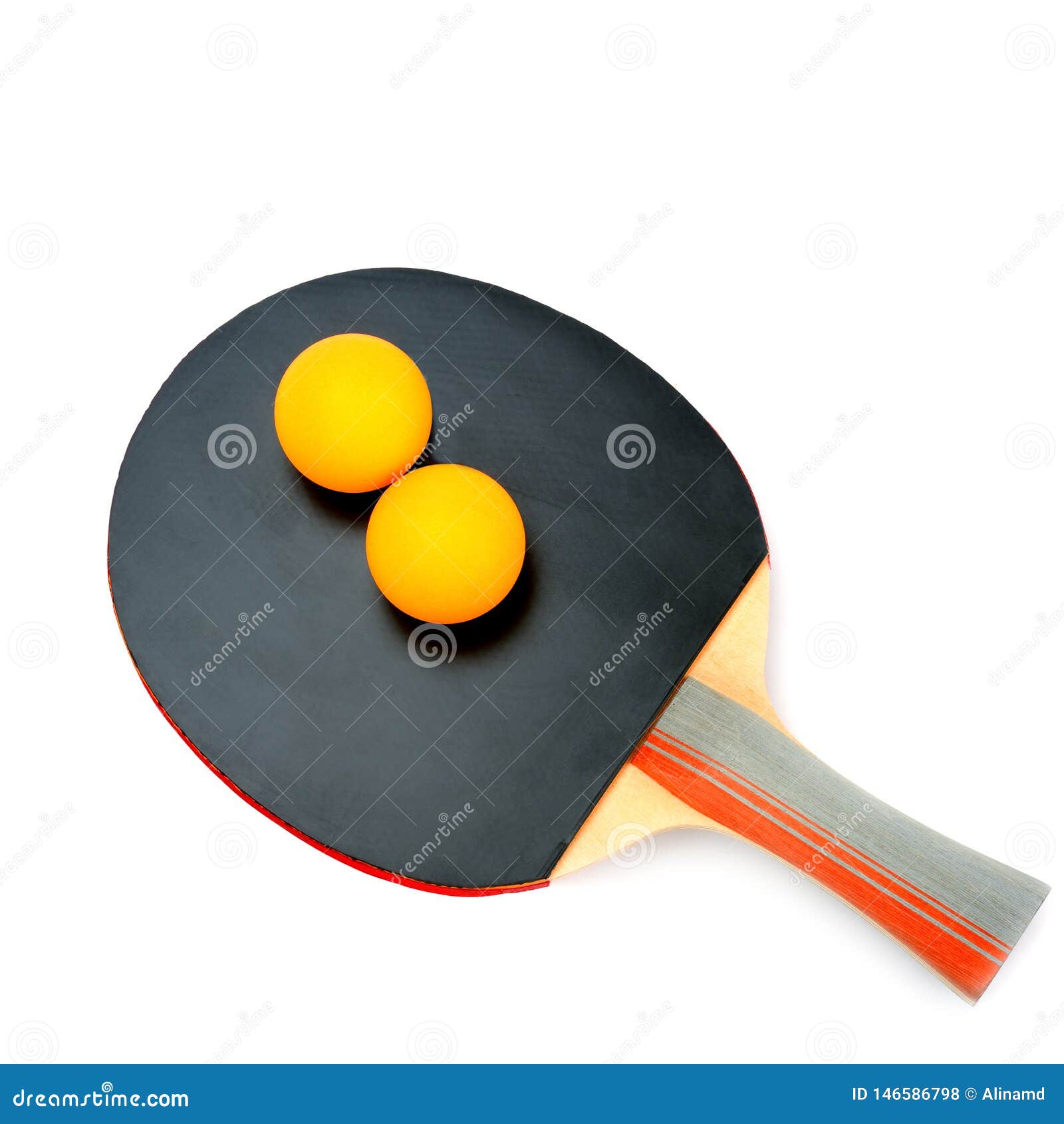 Ping-pong Racket and Balls Isolated on White Background Stock Photo ...