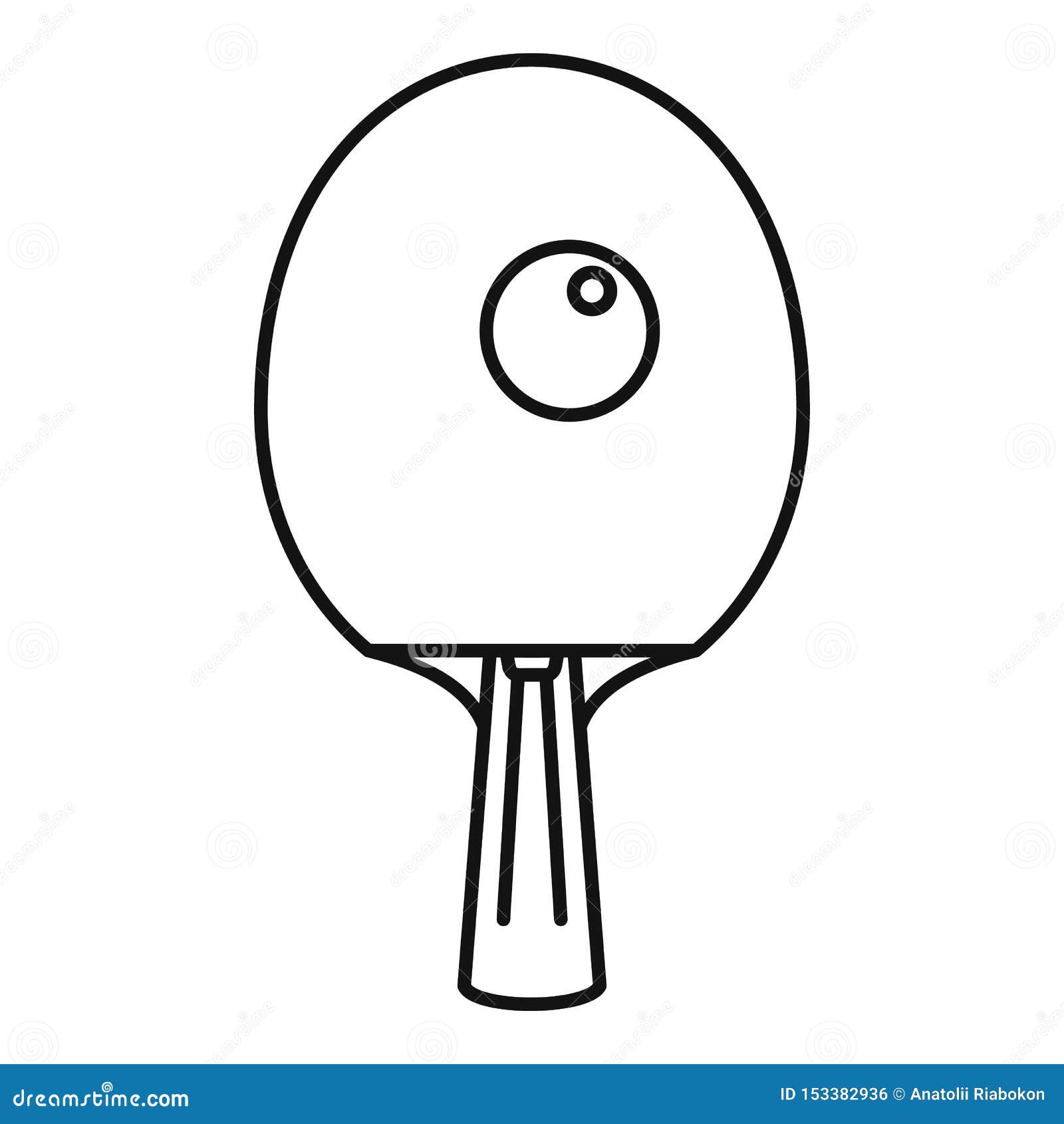 Ping Pong Racket Icon, Outline Style Stock Vector - Illustration of ...