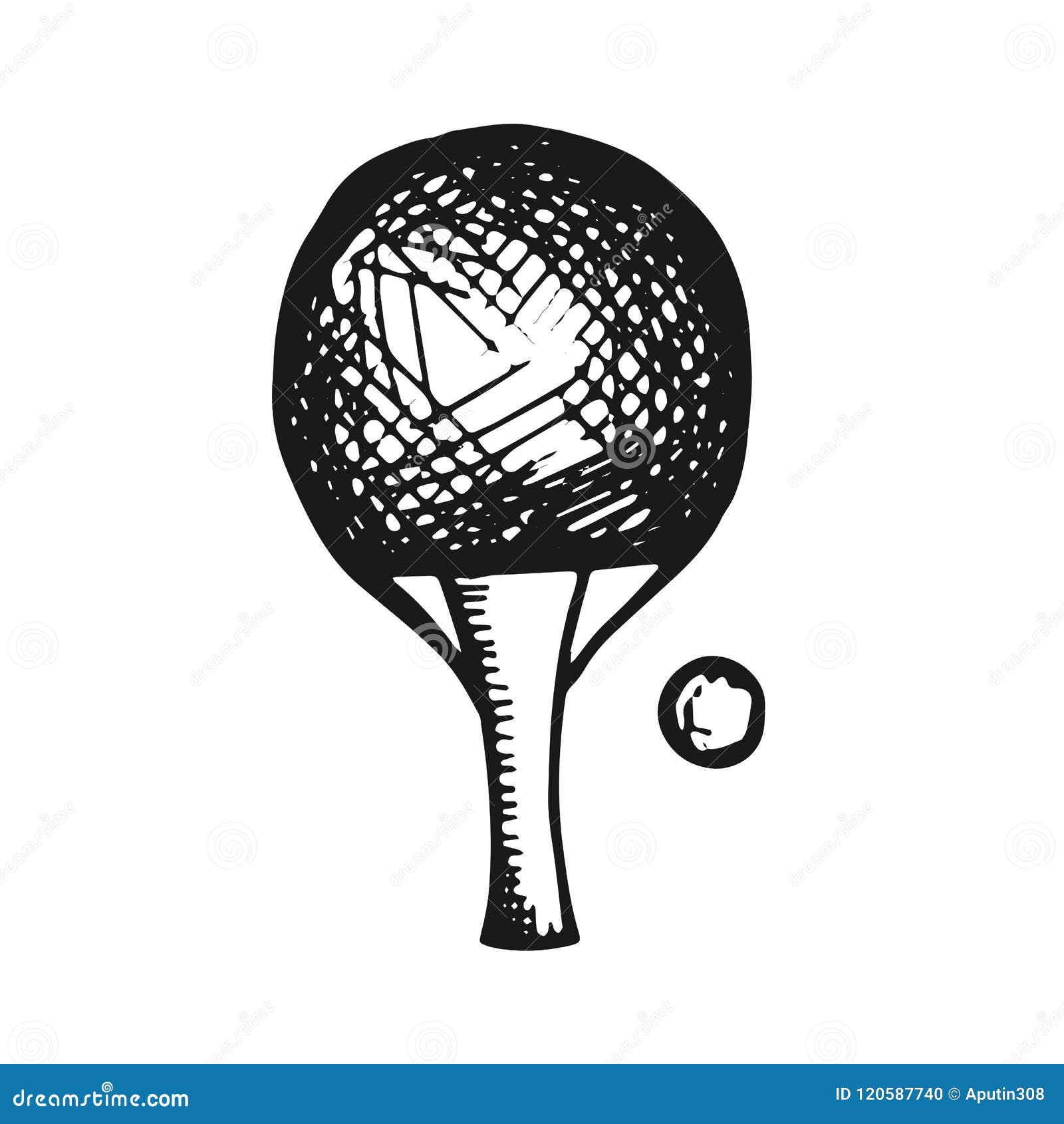 Ping Pong Racket Vector Sketch Isolated Stock Vector - Illustration of ...