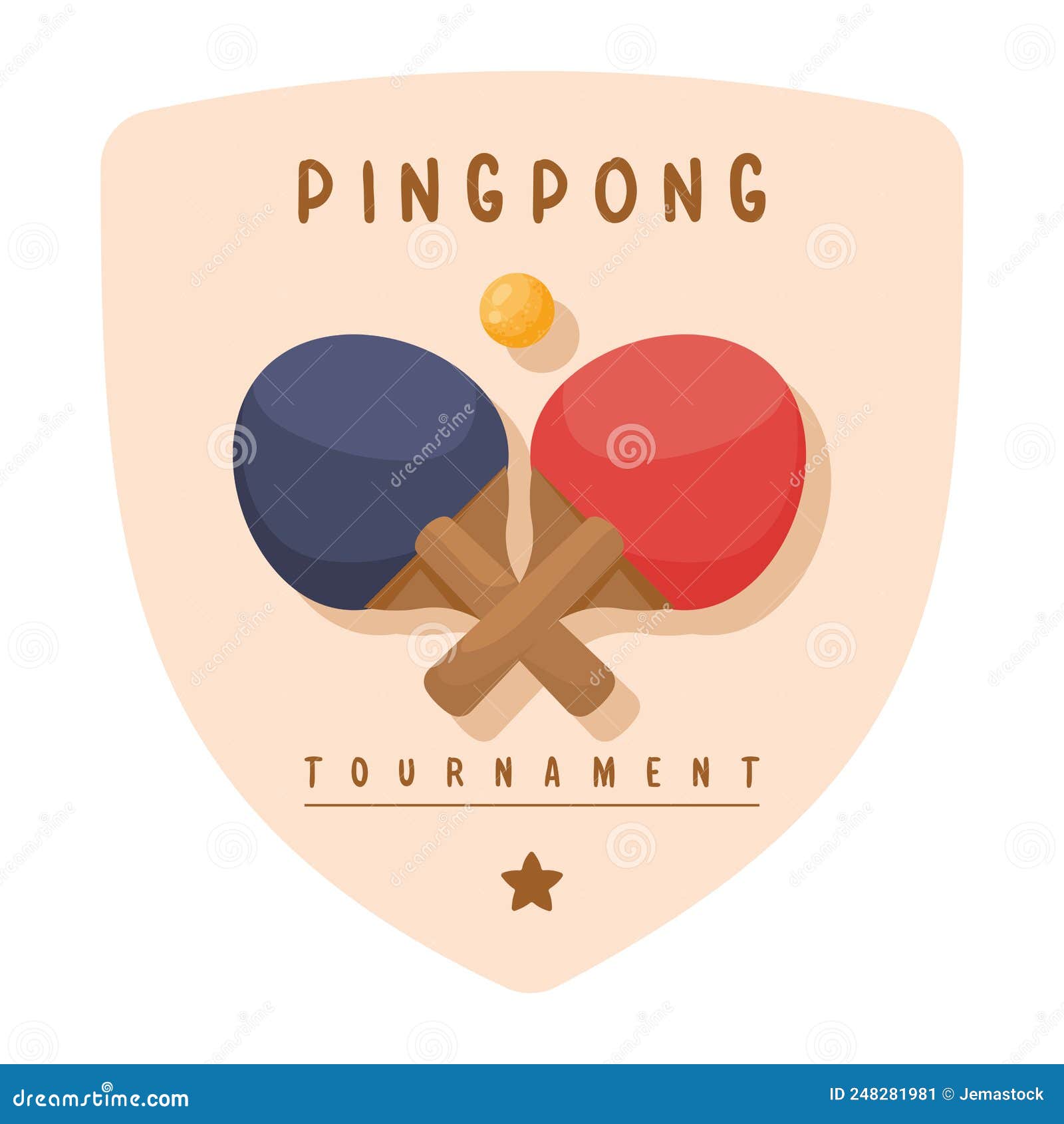 Ping Pong Rackets in Shield Stock Vector - Illustration of tournament ...