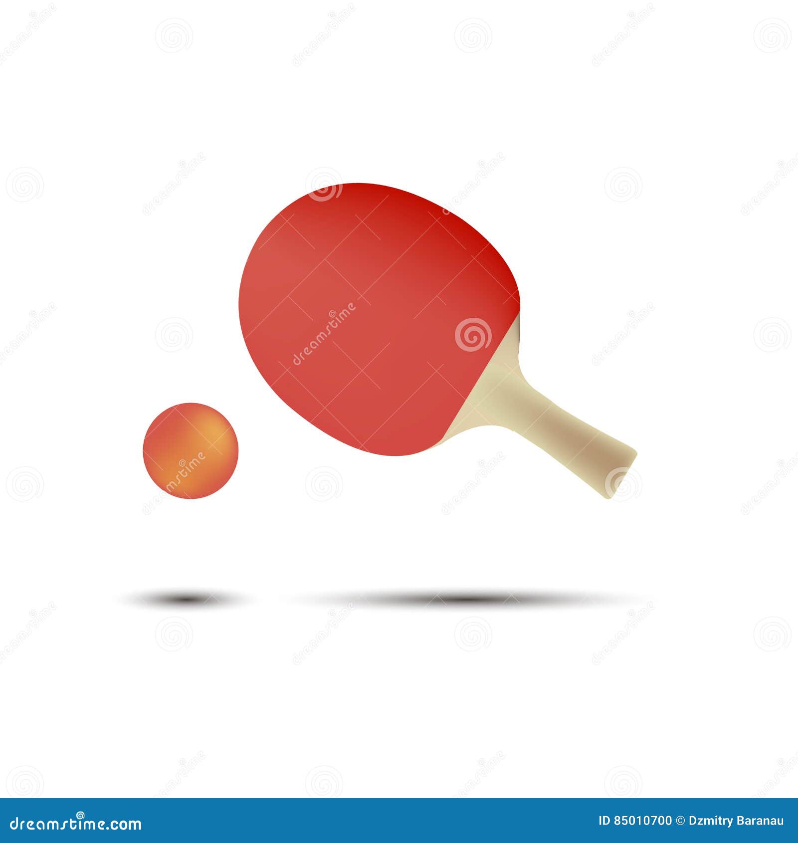 Ping Pong Red Rackets and Ball Vector Stock Vector - Illustration of ...