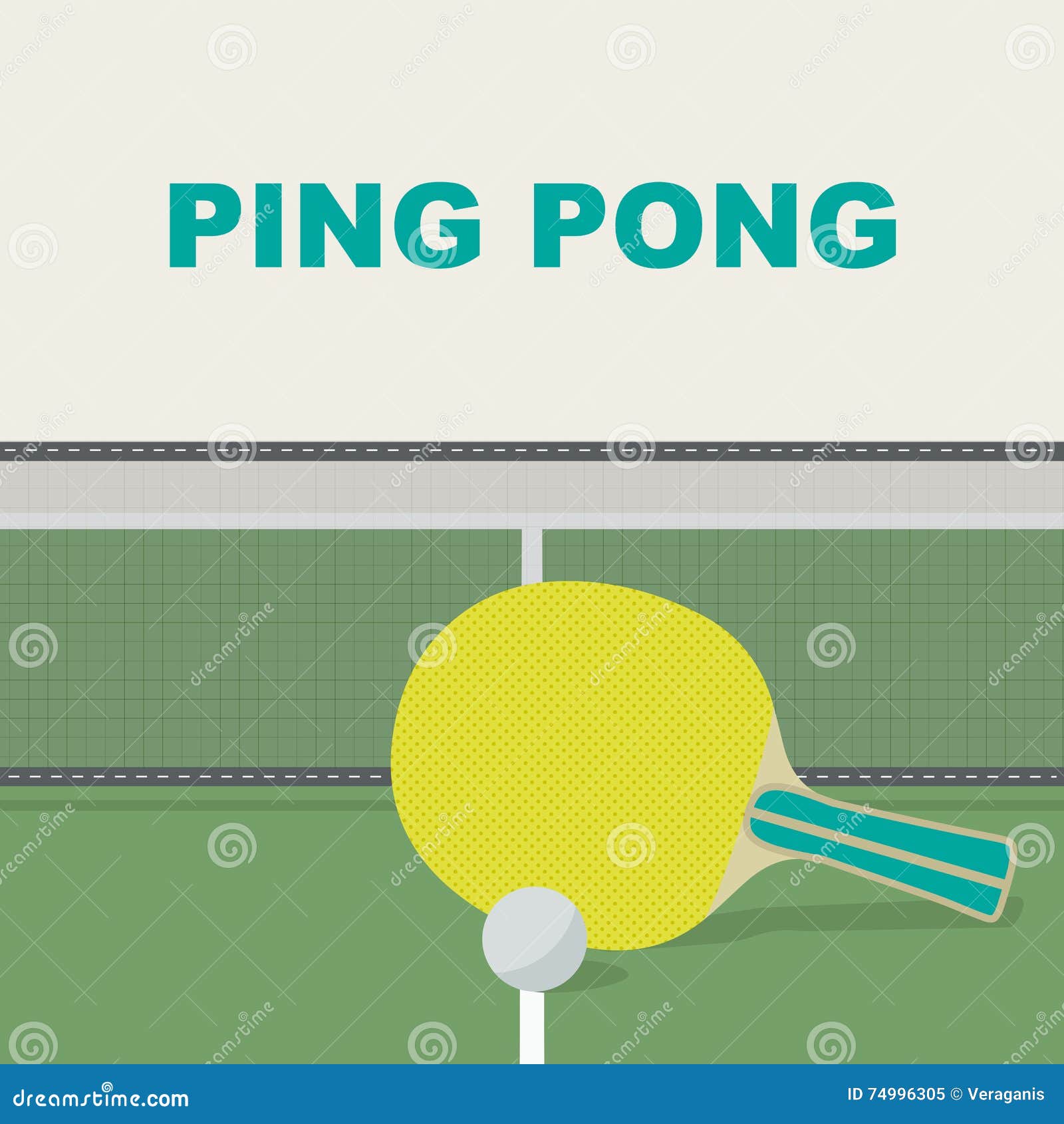 Ping Pong or Table Tennis. Rocket, Ball and Net Stock Vector ...