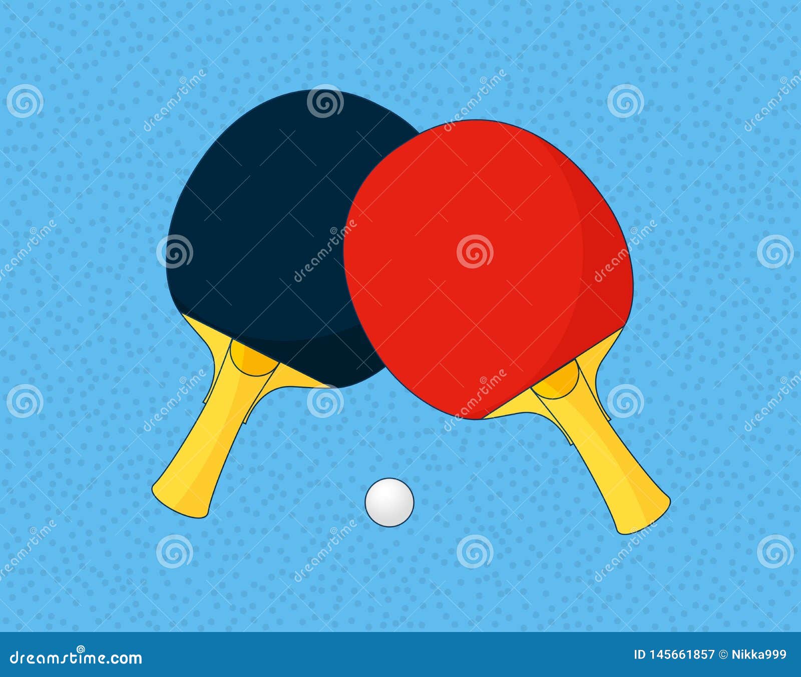 Ping Pong, Table Tennis, Vector Illustration. Two Table Tennis Rackets ...