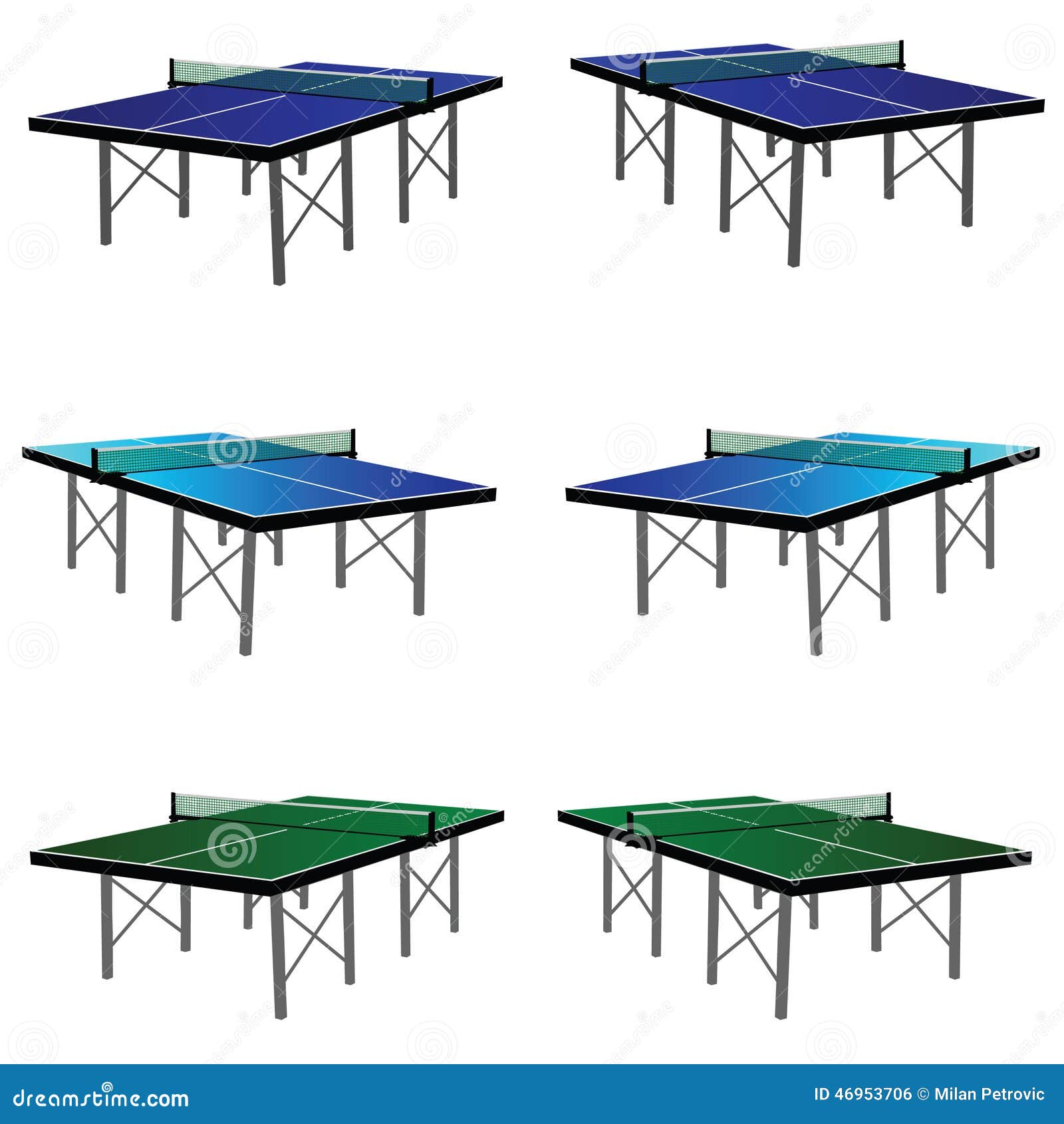 Ping Pong Table in Three Color Stock Vector - Illustration of olympics ...