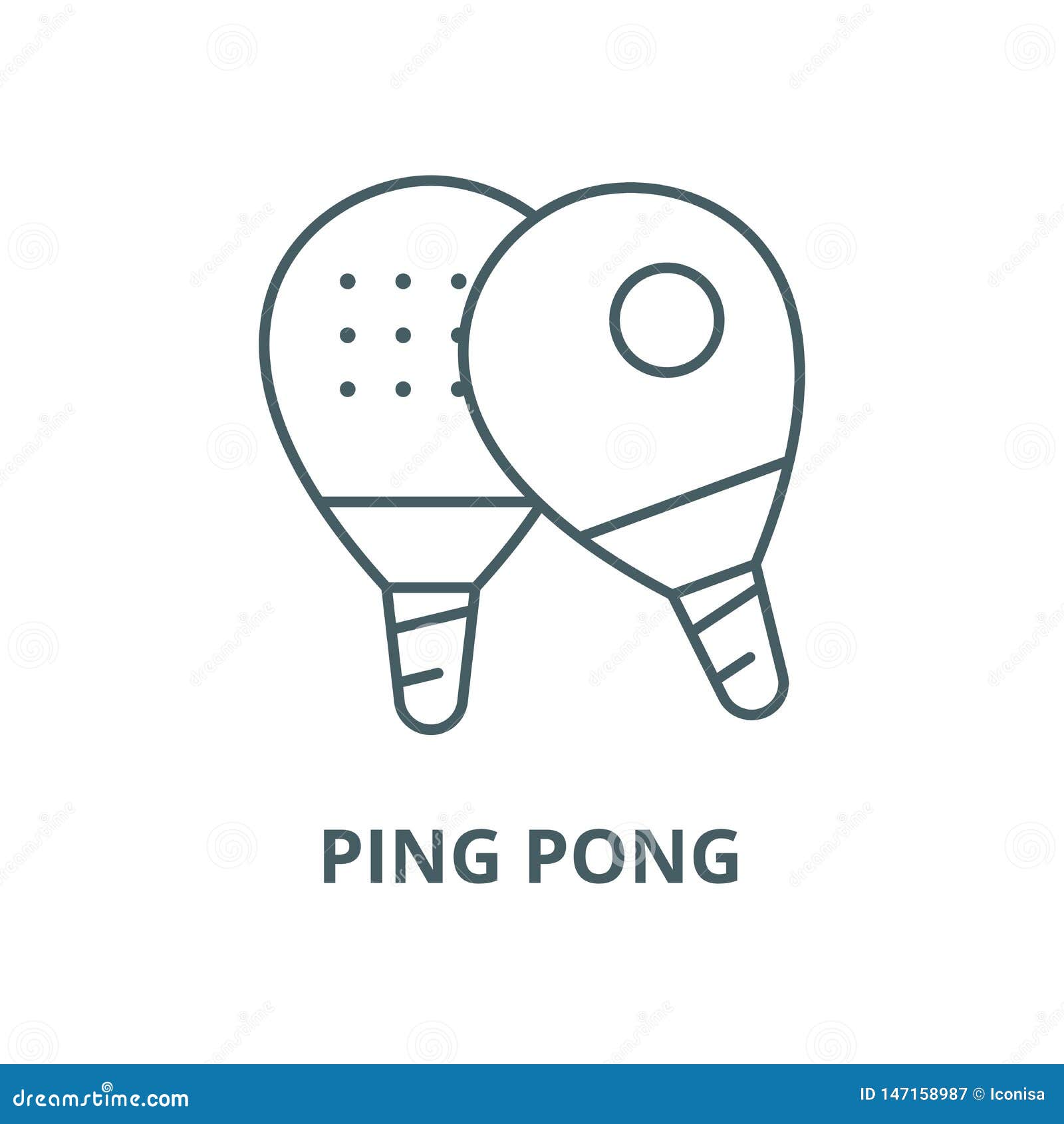 Ping Pong Vector Line Icon, Linear Concept, Outline Sign, Symbol Stock ...