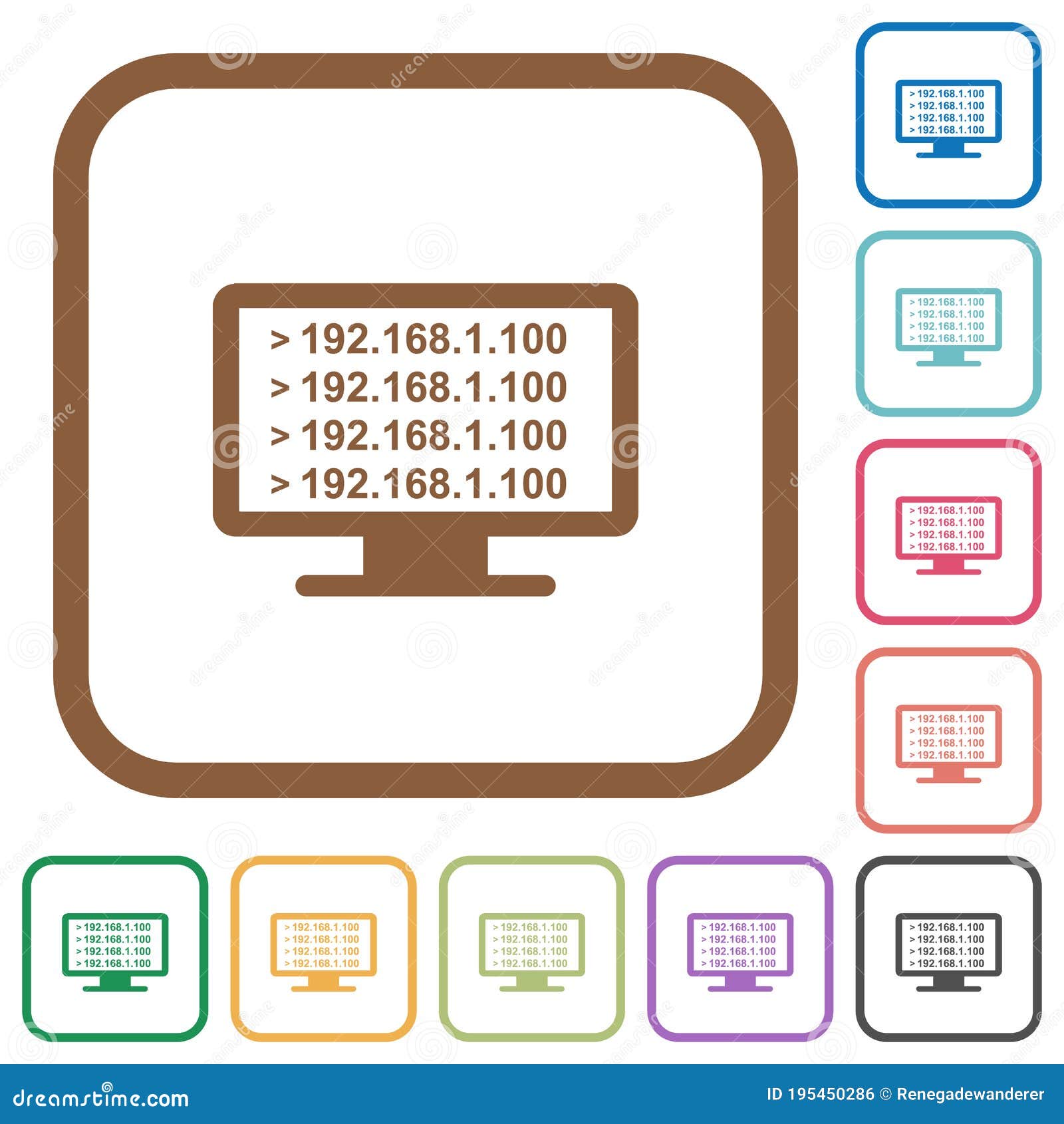 Ping Remote Computer Simple Icons Stock Vector - Illustration of icons ...