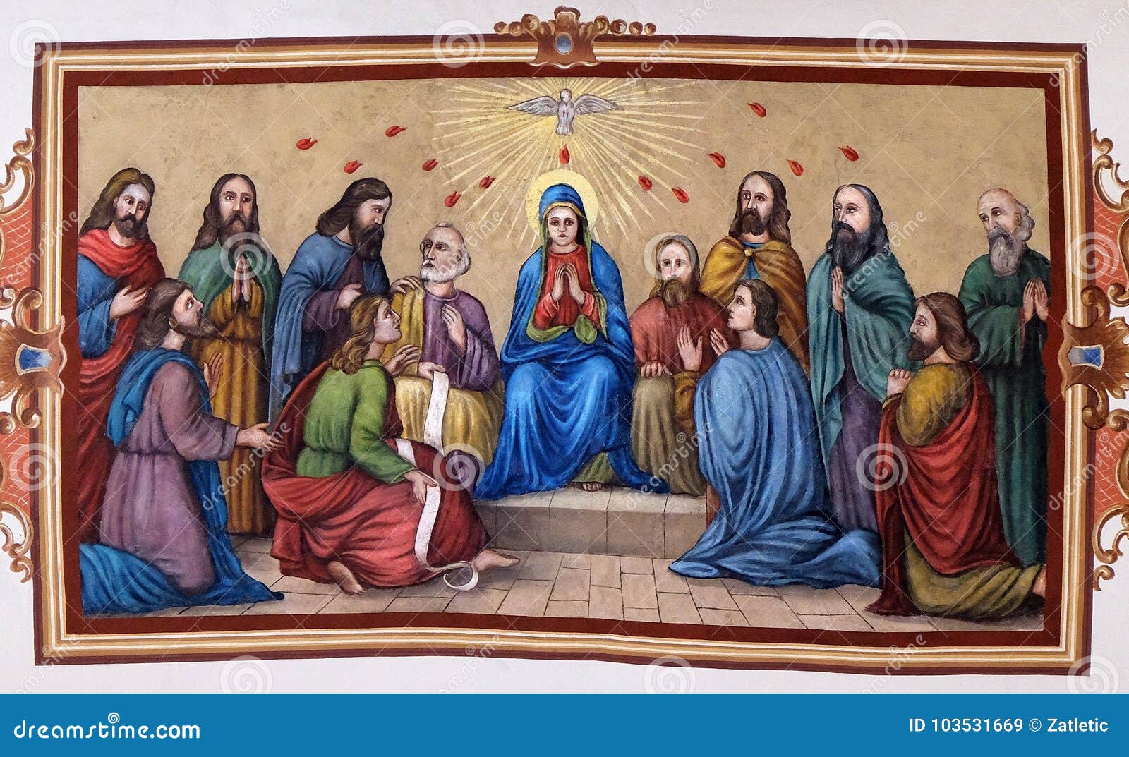 Pingstdagen Nedstigningen Av Den Heliga Anden Fotografering för ...