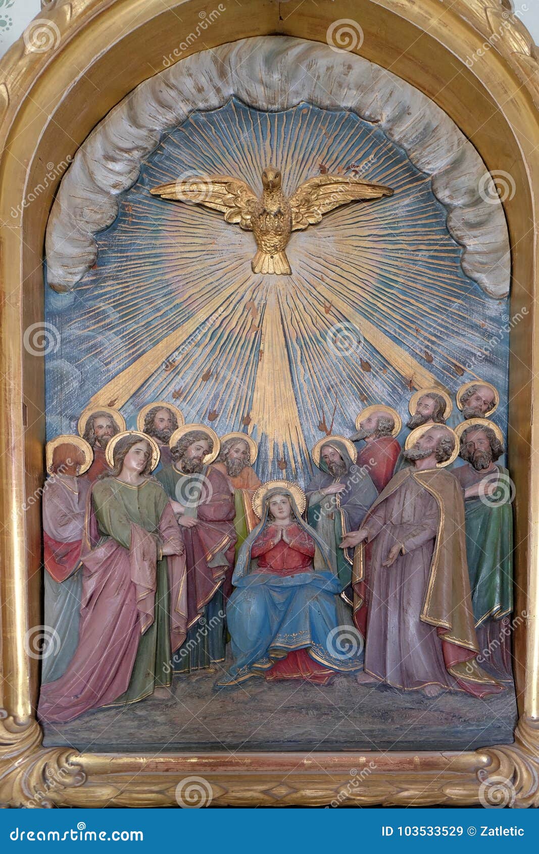 Pingstdagen Nedstigningen Av Den Heliga Anden Fotografering för ...