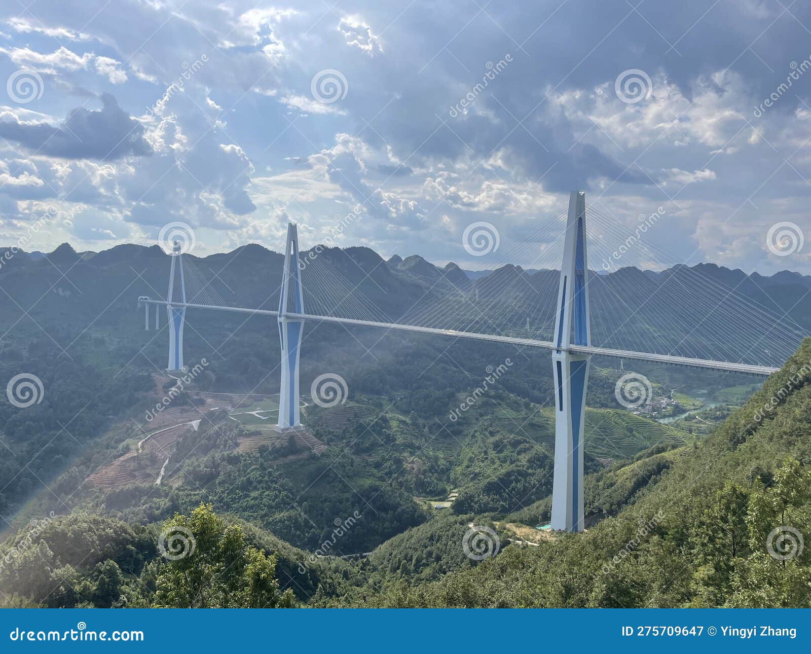 Pingtang Bridge of China stock image. Image of highest - 275709647