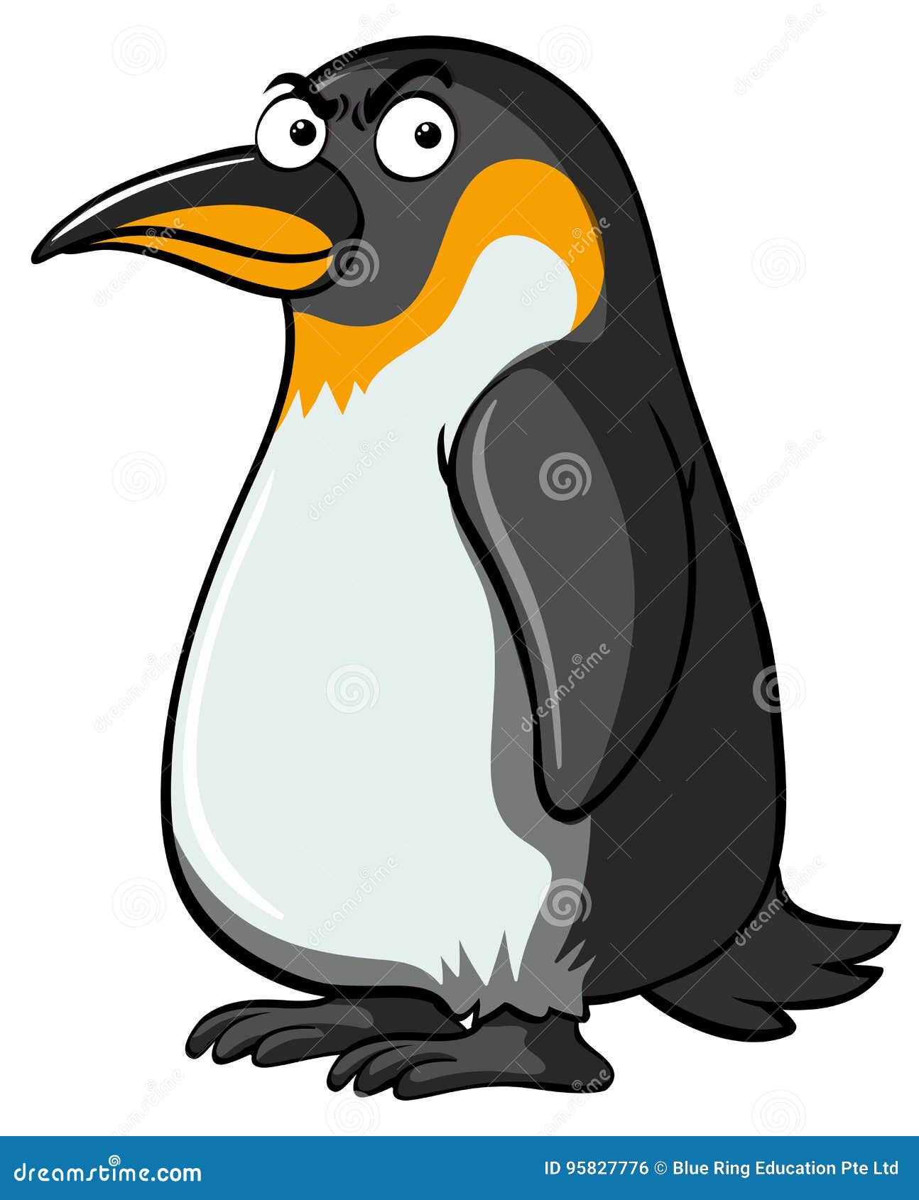 Pinguïn Met Dikke Wenkbrauwen Vector Illustratie - Illustration of ...