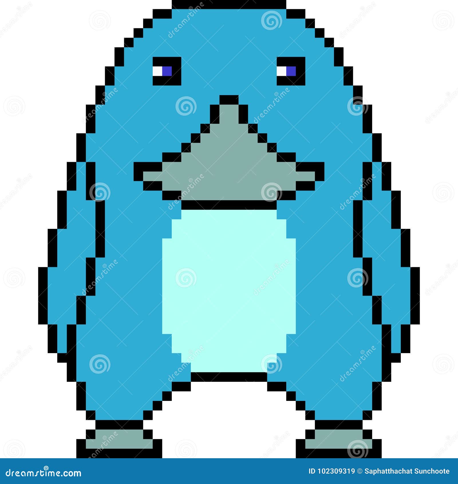 Pinguim Da Arte Do Pixel Do Vetor Ilustração do Vetor - Ilustração de ...